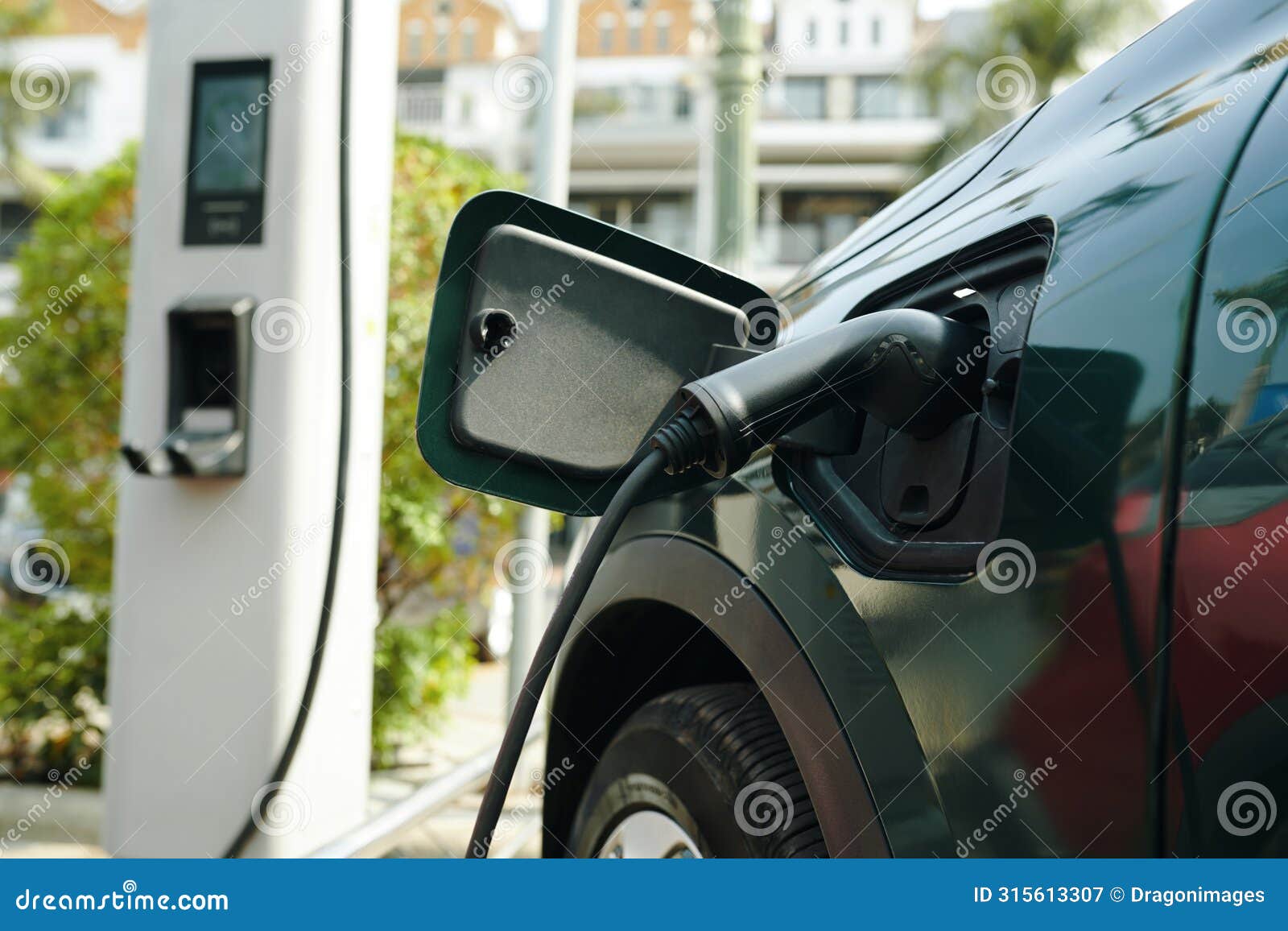 Charging Port of Electric Car Stock Image - Image of hybrid ...