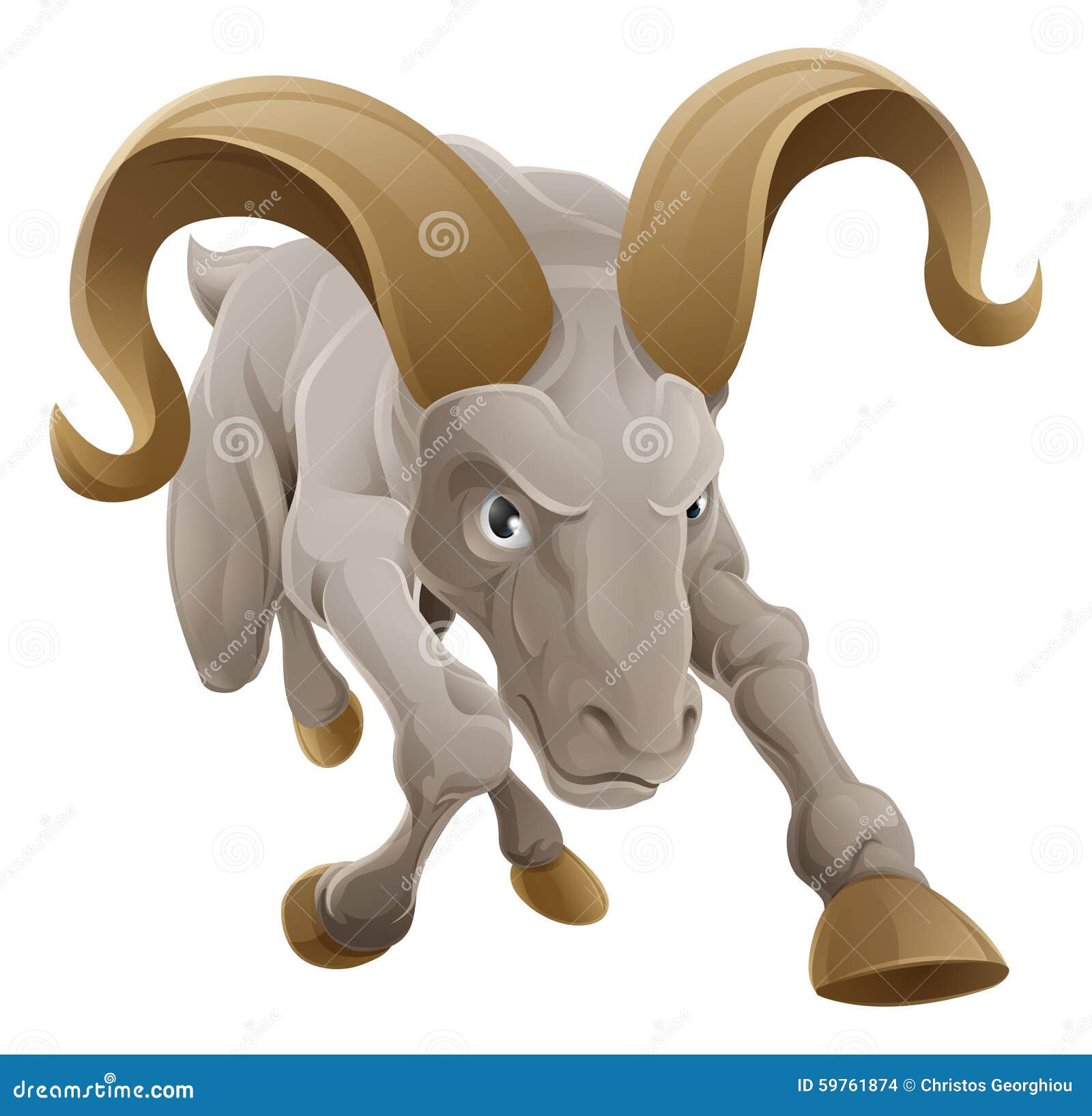 Charging Ram stock vector. Illustration of head, isolated - 59761874