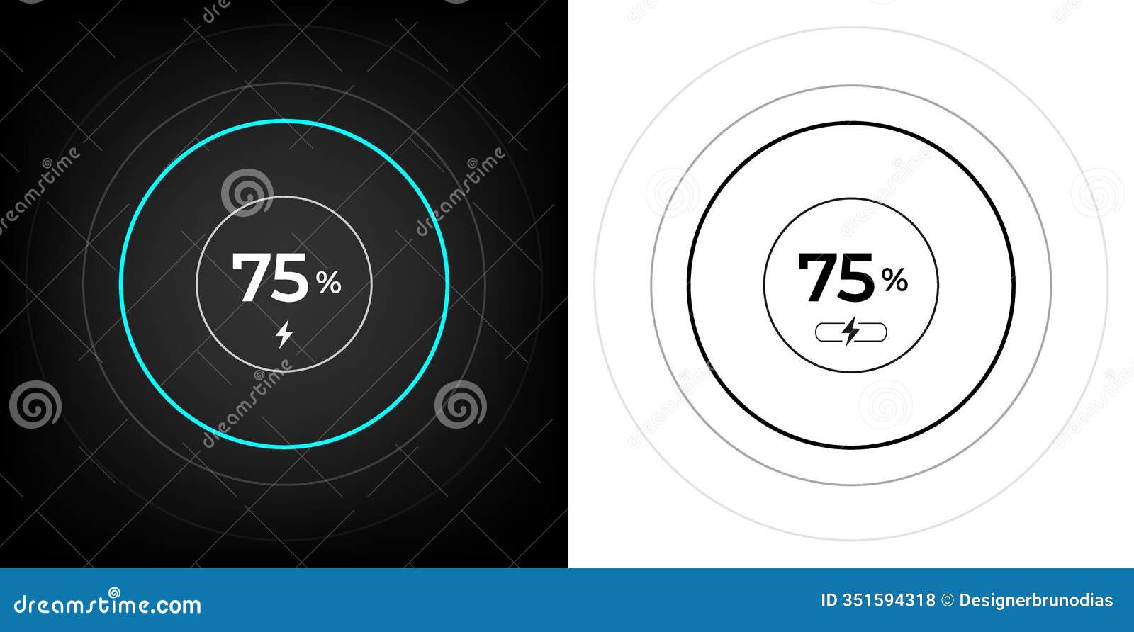 Charging screen 75 percent stock illustration. Illustration of effect ...