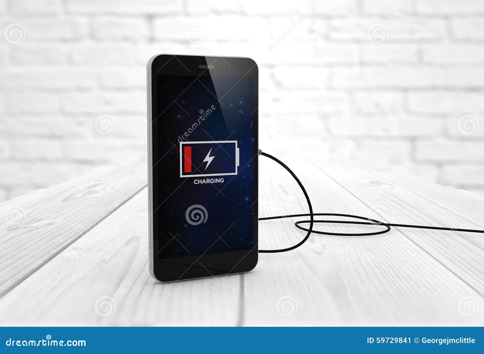 Charging smart phone stock image. Image of cable, electric - 59729841