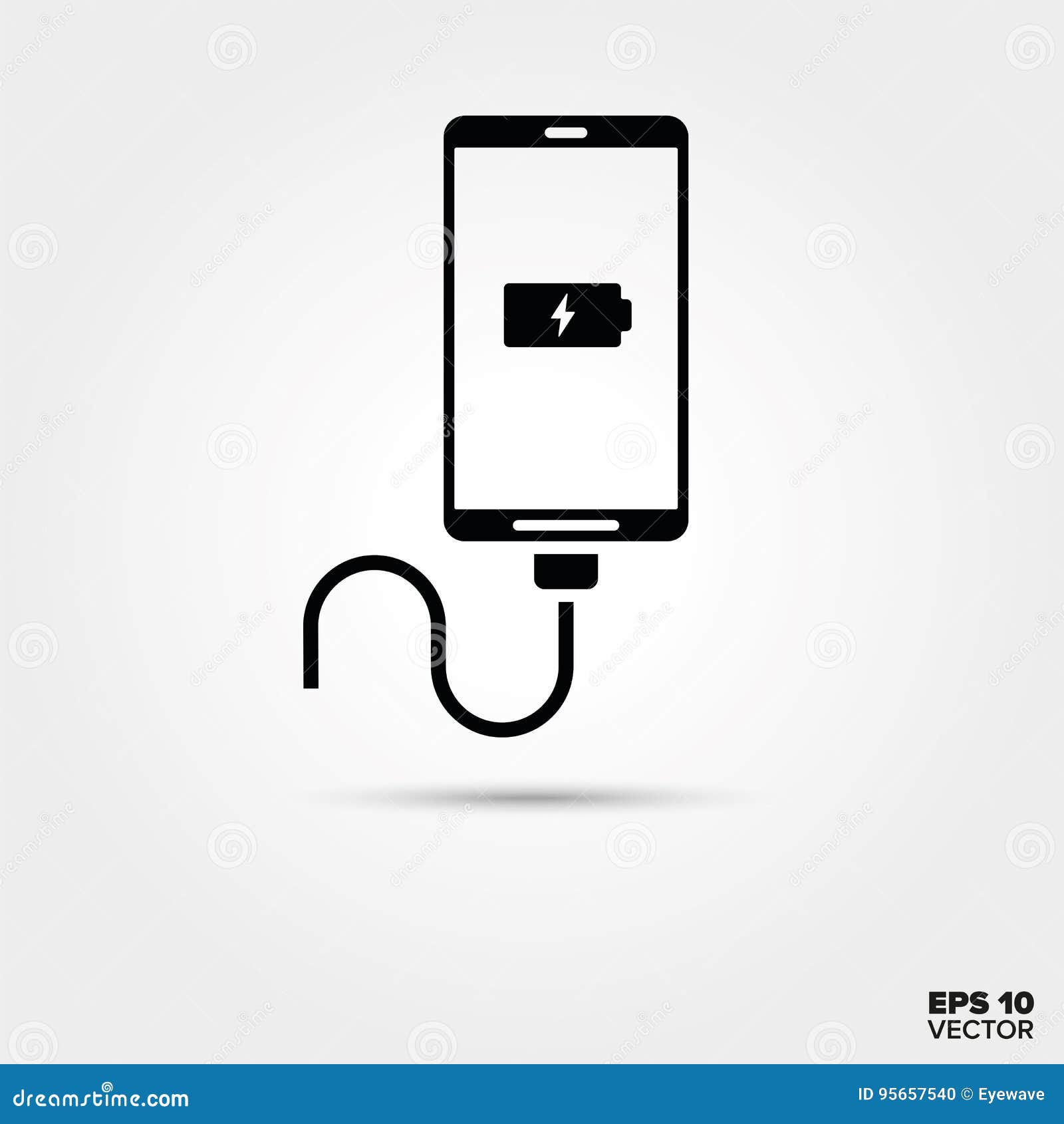 Charging smart phone icon. stock vector. Illustration of icon - 95657540