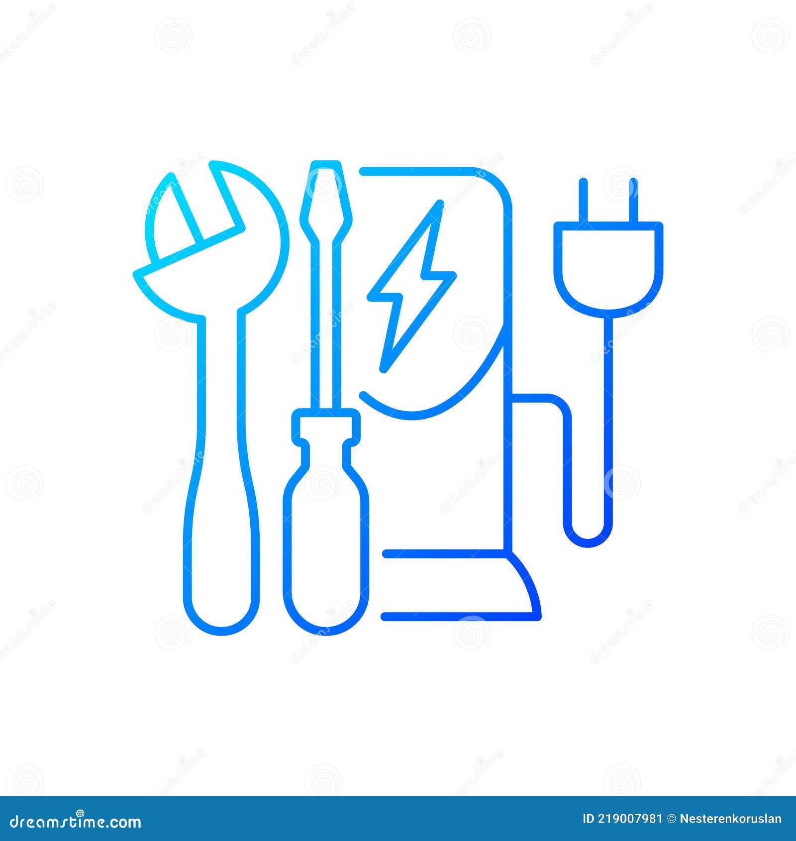 Charging Station Maintenance Gradient Linear Vector Icon Stock Vector ...