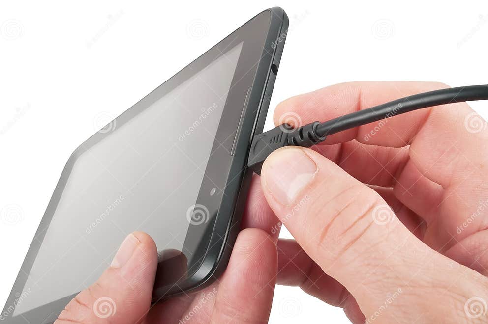 Charging tablet stock photo. Image of screen, media, plugged - 43627712