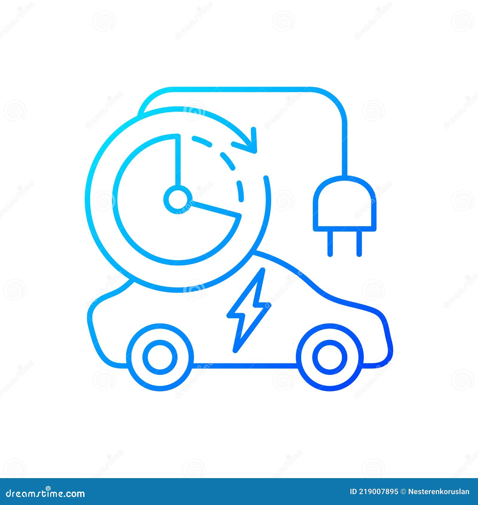 Charging Time Gradient Linear Vector Icon Stock Vector - Illustration ...