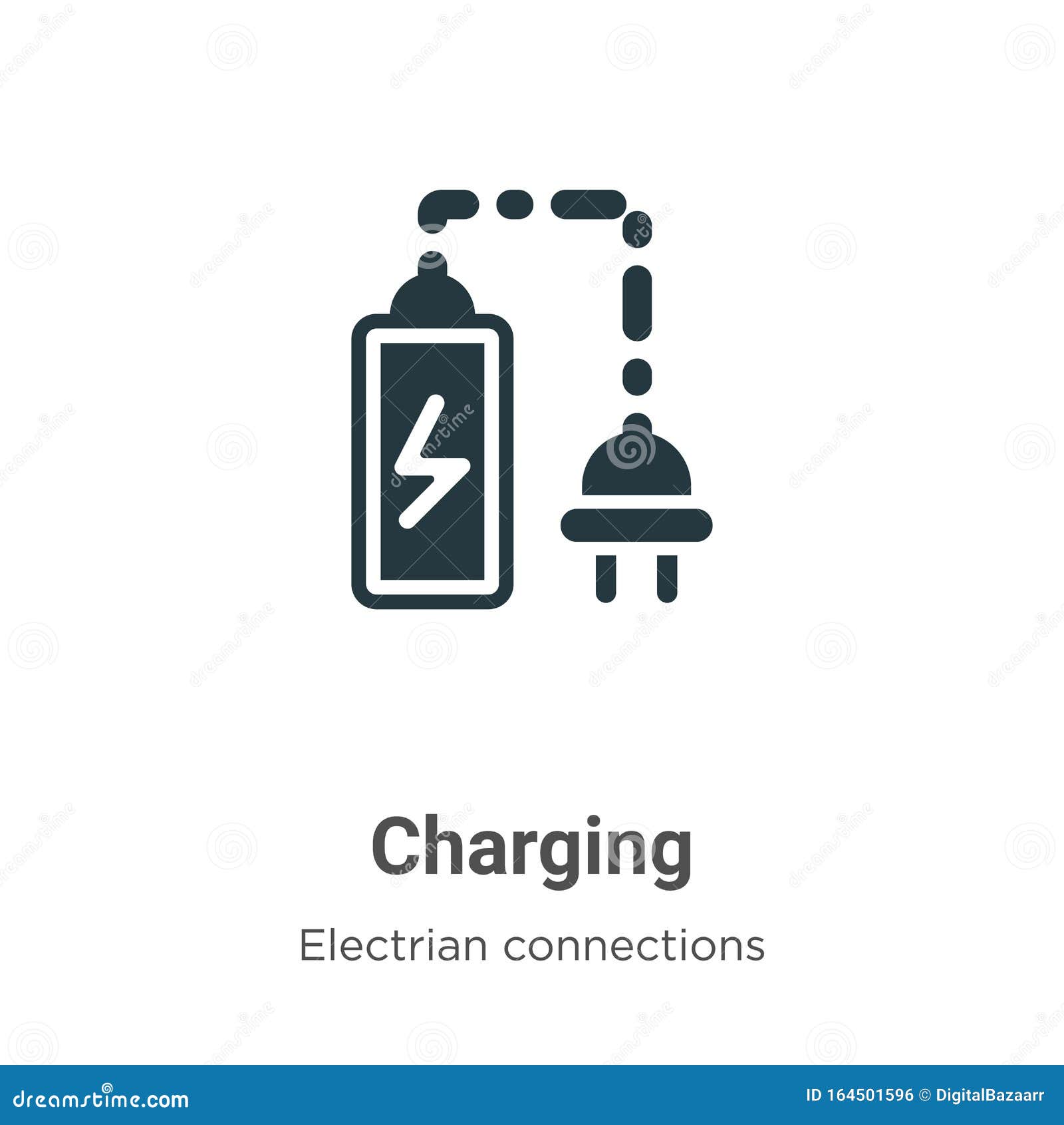 Charging Vector Icon on White Background. Flat Vector Charging Icon ...