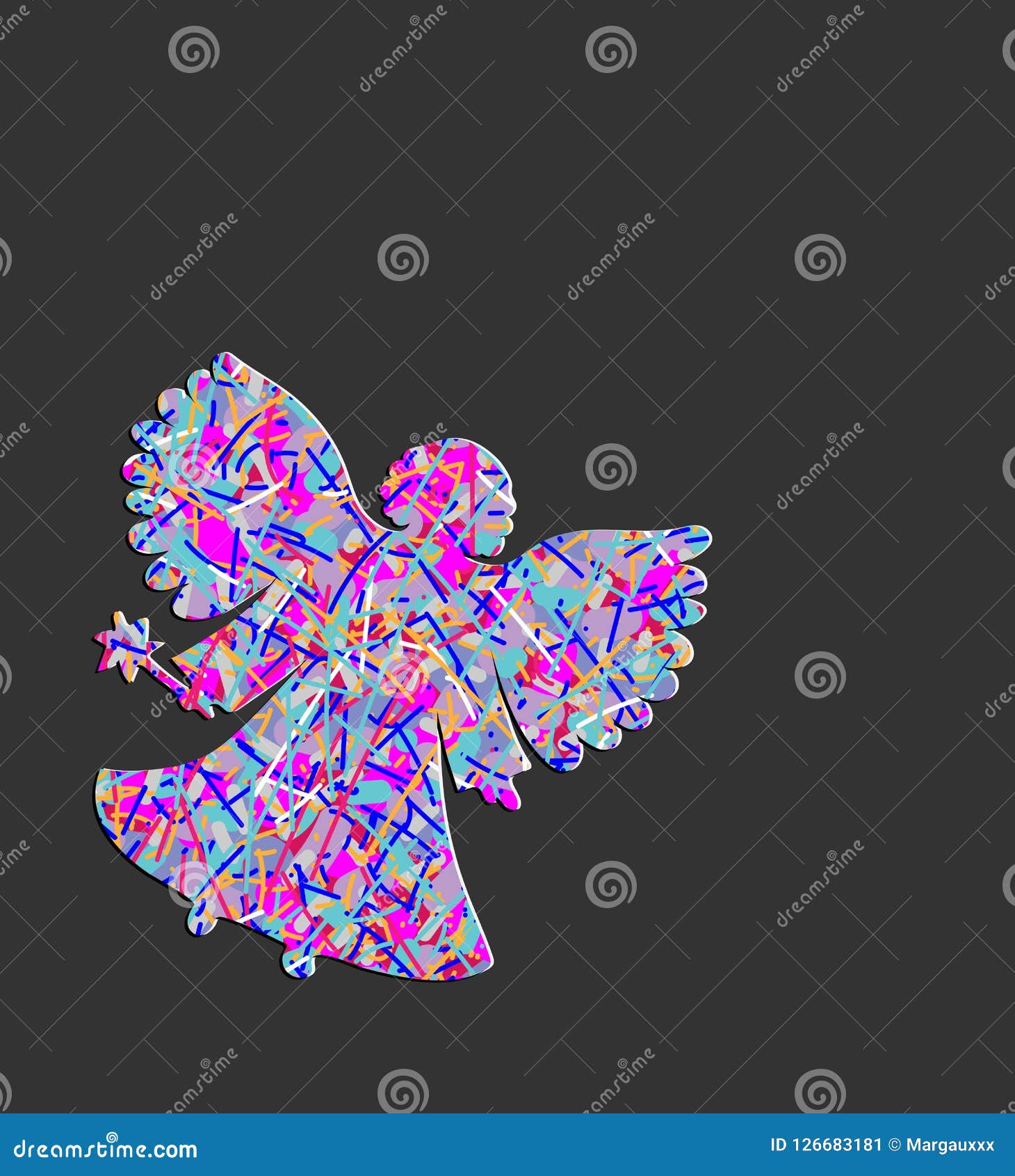 Light Christmas Angel Silhouette without a Face. Stock Illustration ...