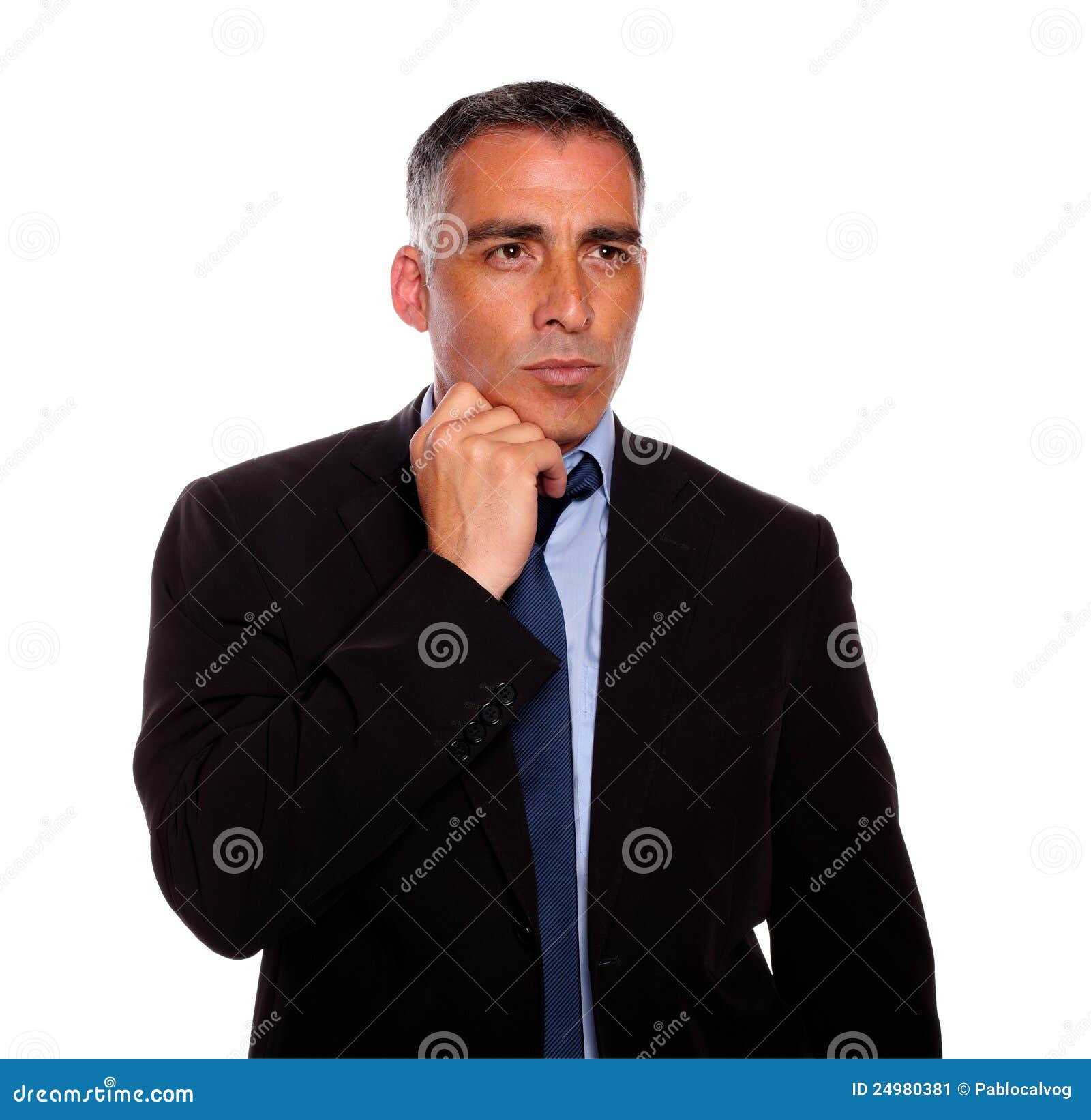 Charismatic Attractive Man Thinking Stock Image - Image of hispanic ...