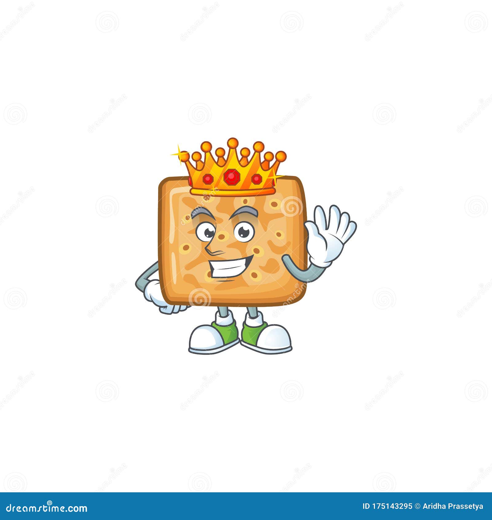 A Charismatic King of Crackers Cartoon Character Design Stock Vector ...