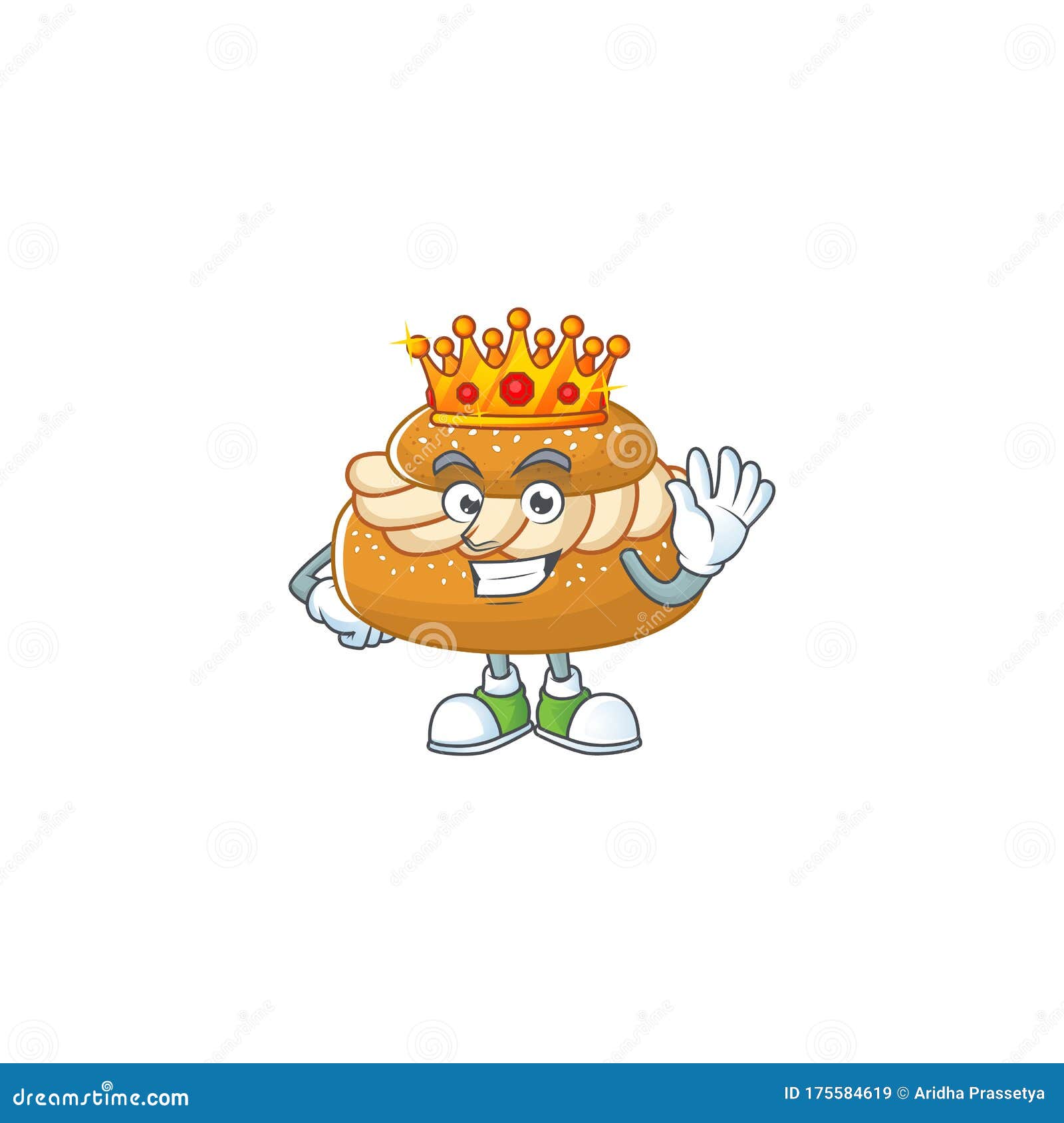 A Charismatic King of Semla Cartoon Character Design Stock Vector ...