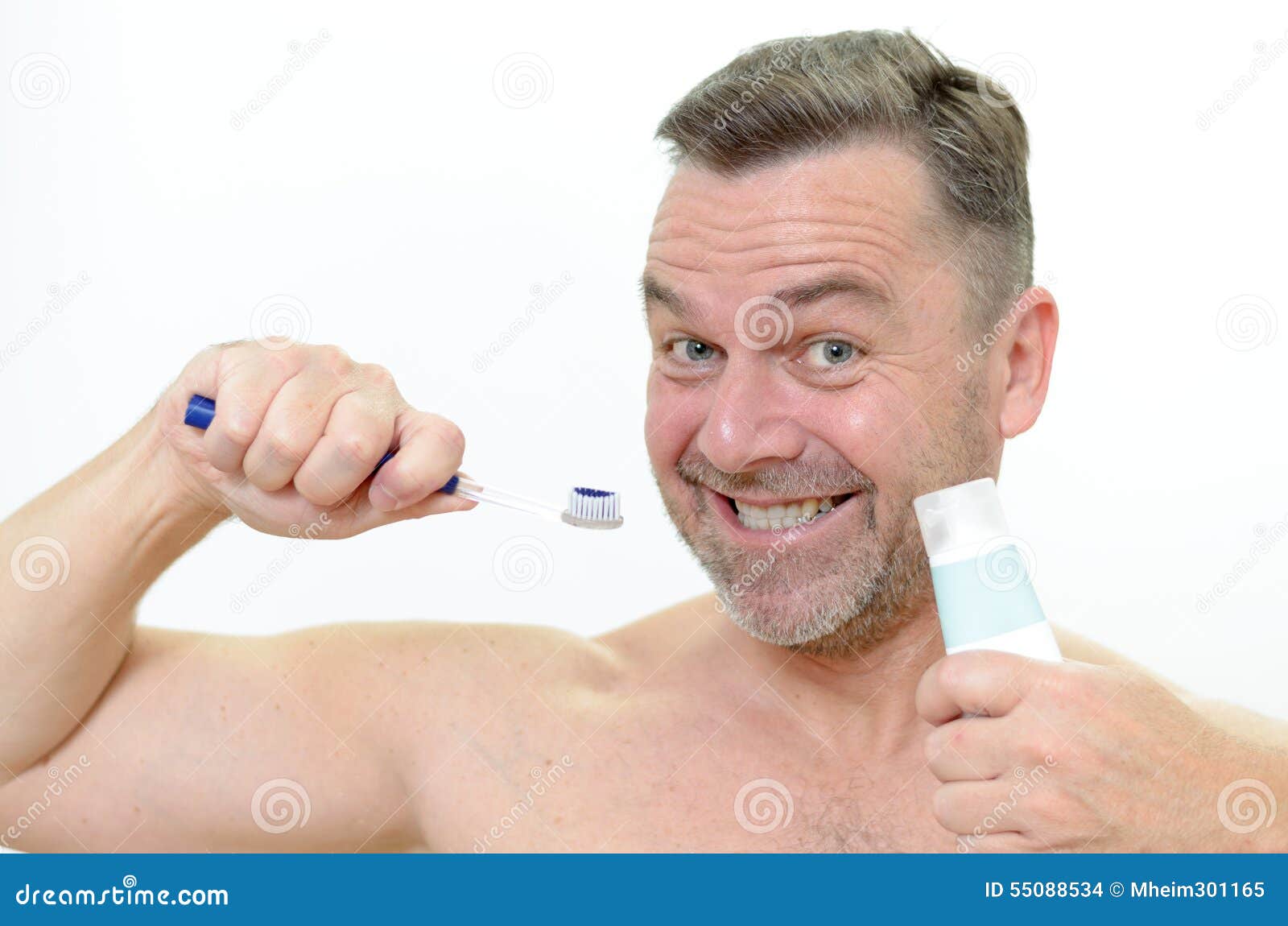 Charismatic Man Cleaning His Teeth Stock Photo - Image of hands ...