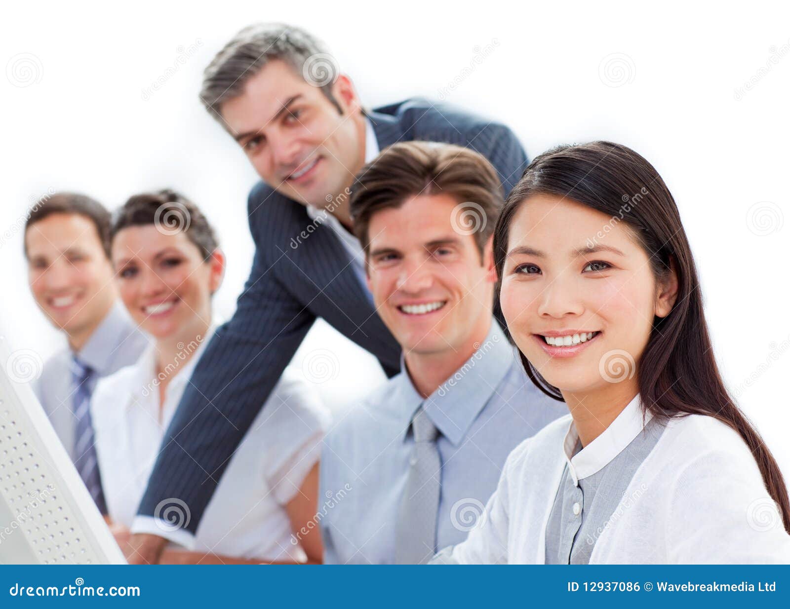 Charismatic Manager Checking His Employee S Work Stock Photo - Image of ...