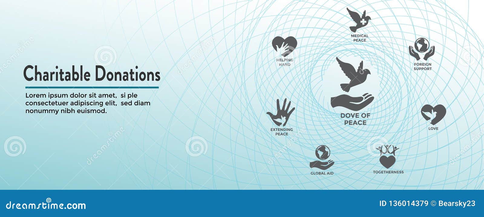 Charitable Giving & Donations Header Banner and Icon Set Stock Vector ...