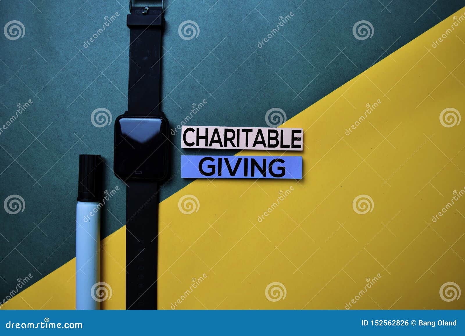 Charitable Giving Text on Top View Color Table Background Stock Photo ...