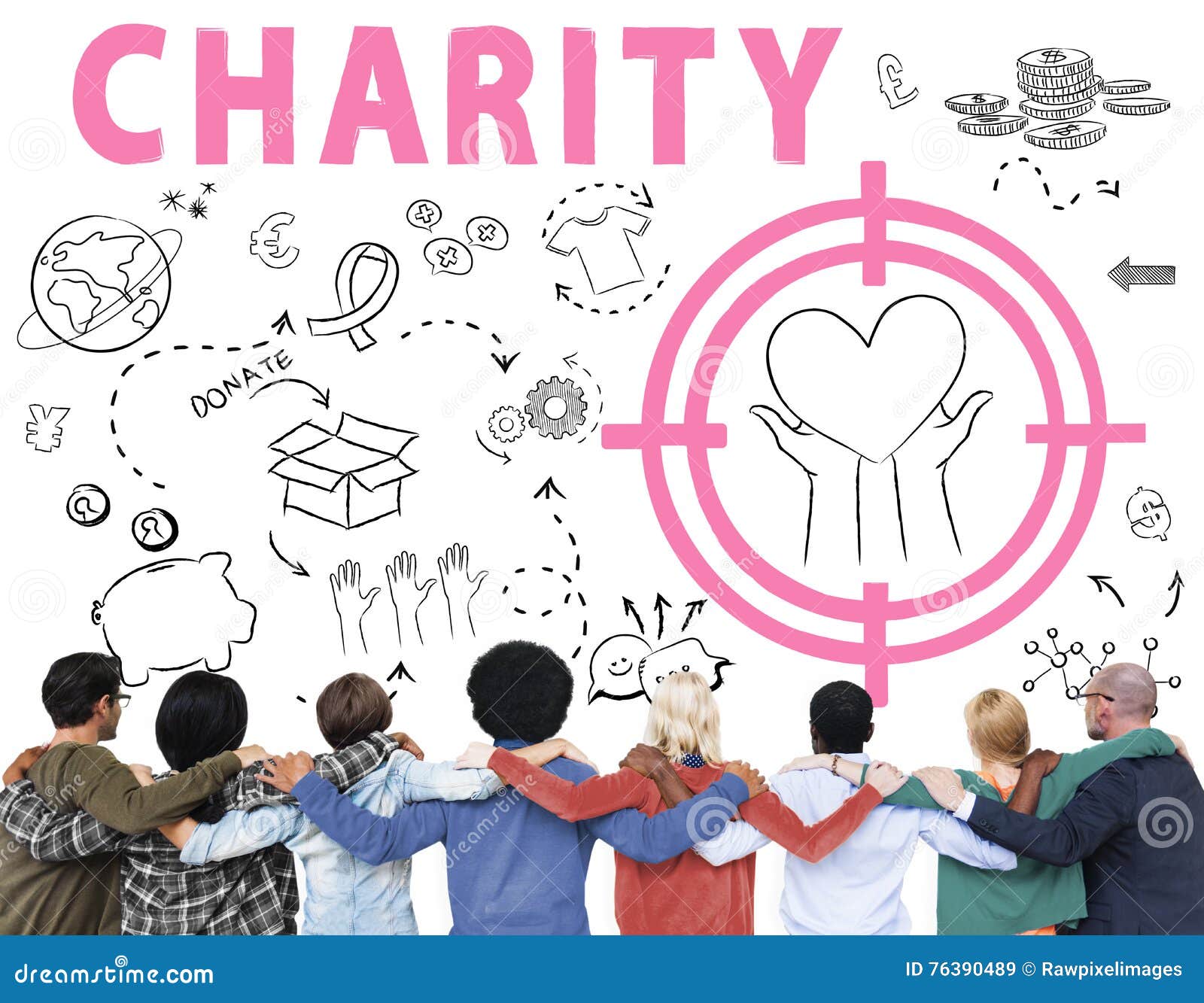 Charity Aid Donation Awareness Concept Stock Image - Image of diversity ...