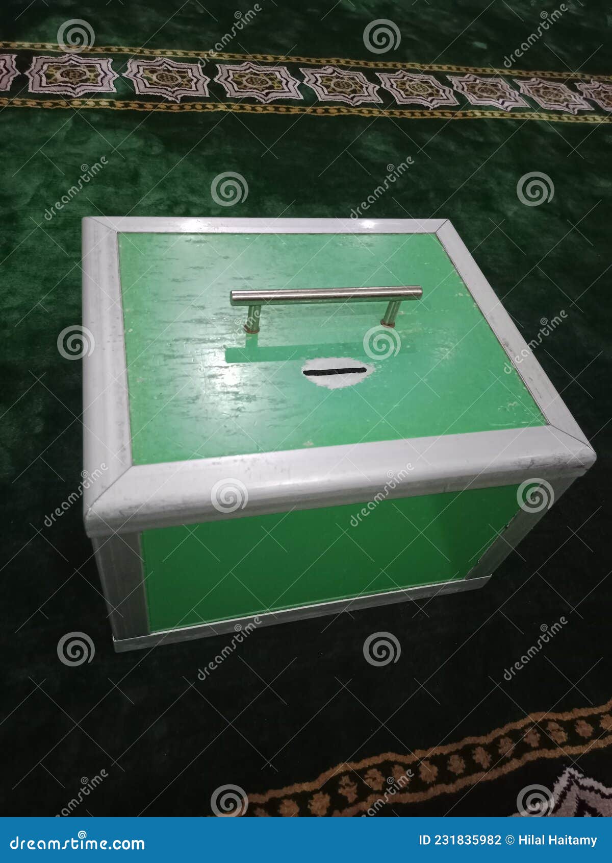 Charity Box for Mosque Congregation. for Mosque Operations Stock Photo ...