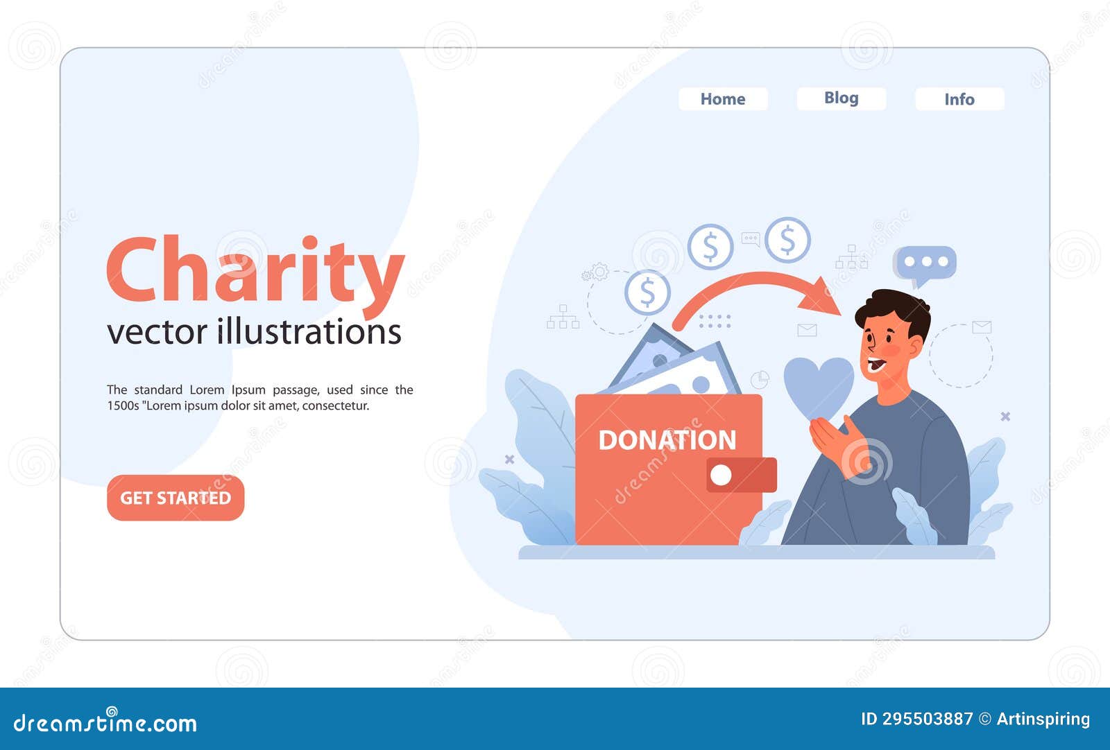 Charity and Charitable Foundation Web Banner or Landing Page. Help ...