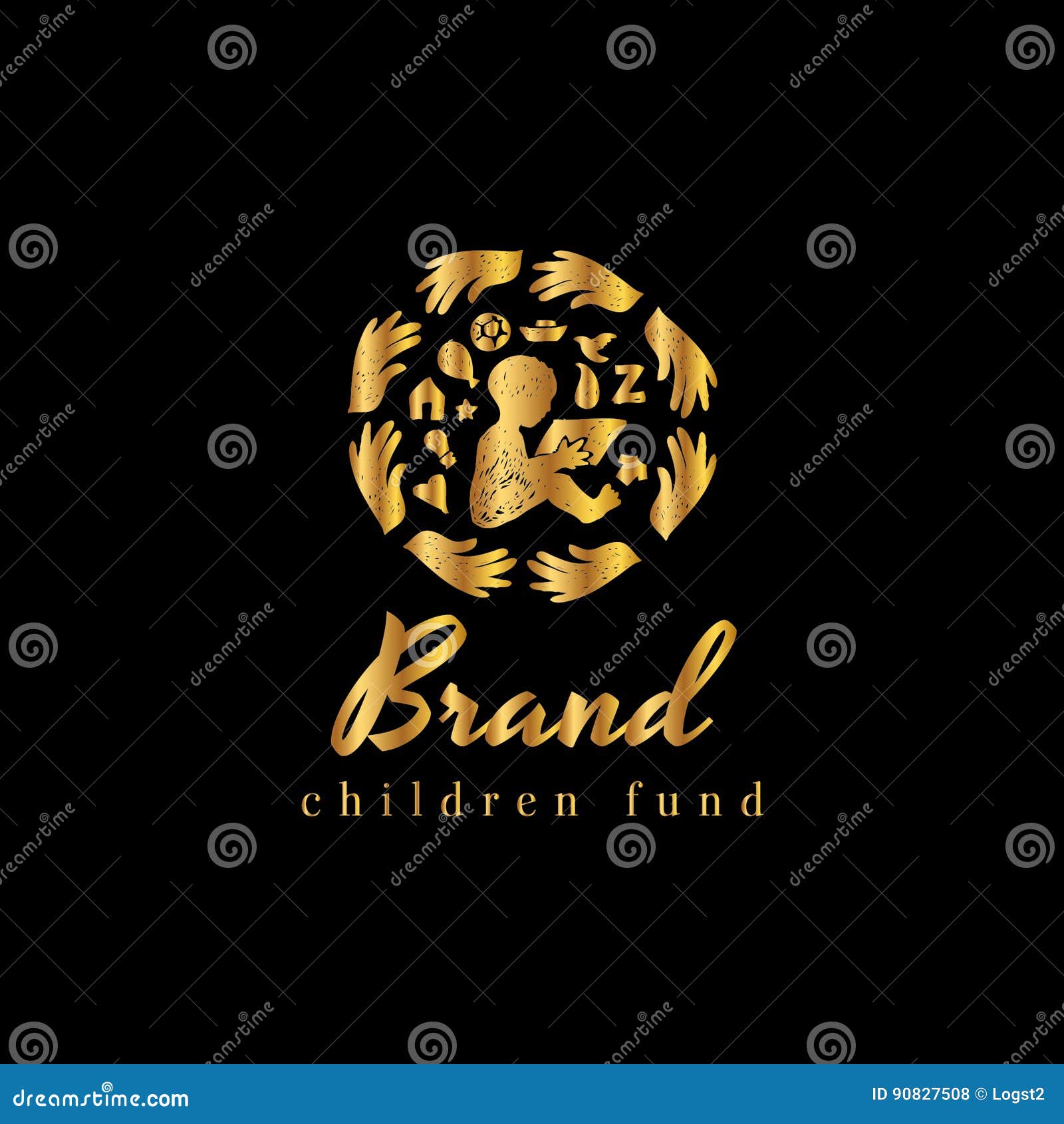 Charity Children Vector Logo Design Stock Vector - Illustration of ...