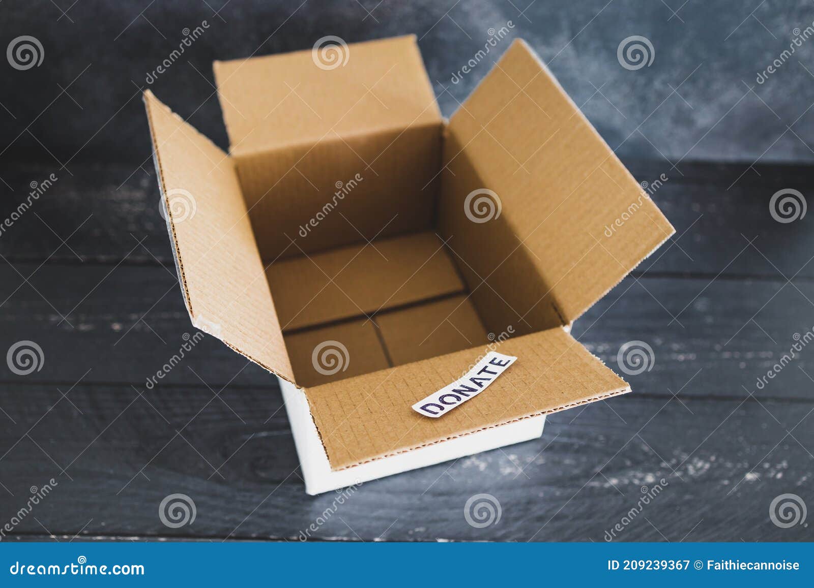 Charity Donation and Decluttering, Empty Box with Donate Label Ready To ...