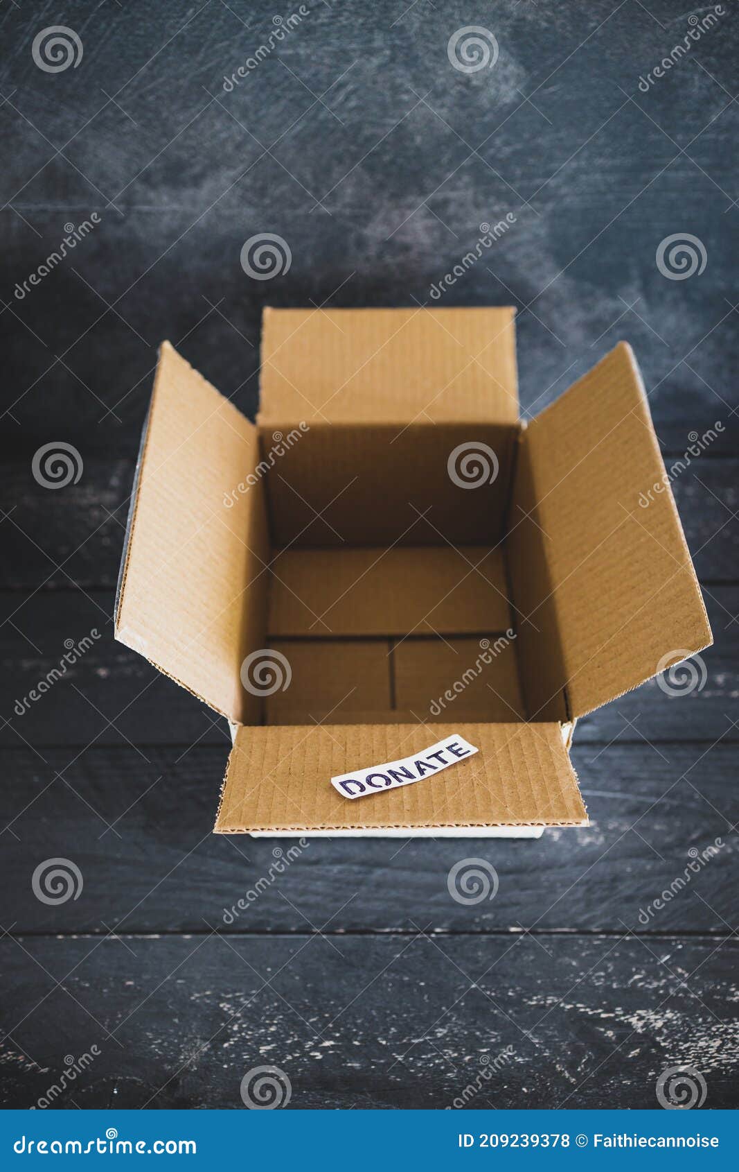 Charity Donation and Decluttering, Empty Box with Donate Label Ready To ...