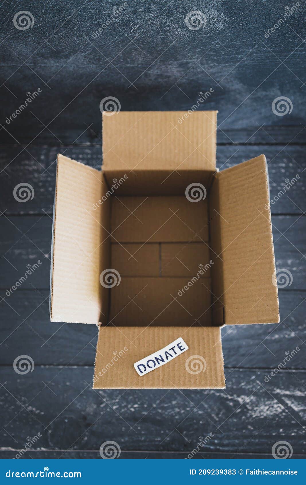 Charity Donation and Decluttering, Empty Box with Donate Label Ready To ...