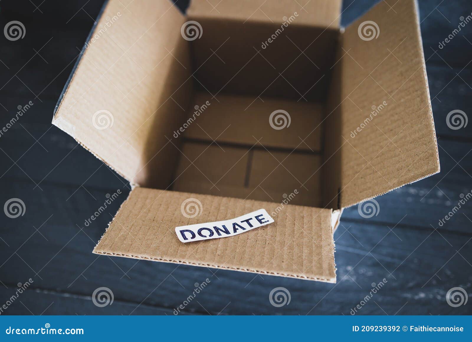 Charity Donation and Decluttering, Empty Box with Donate Label Ready To ...