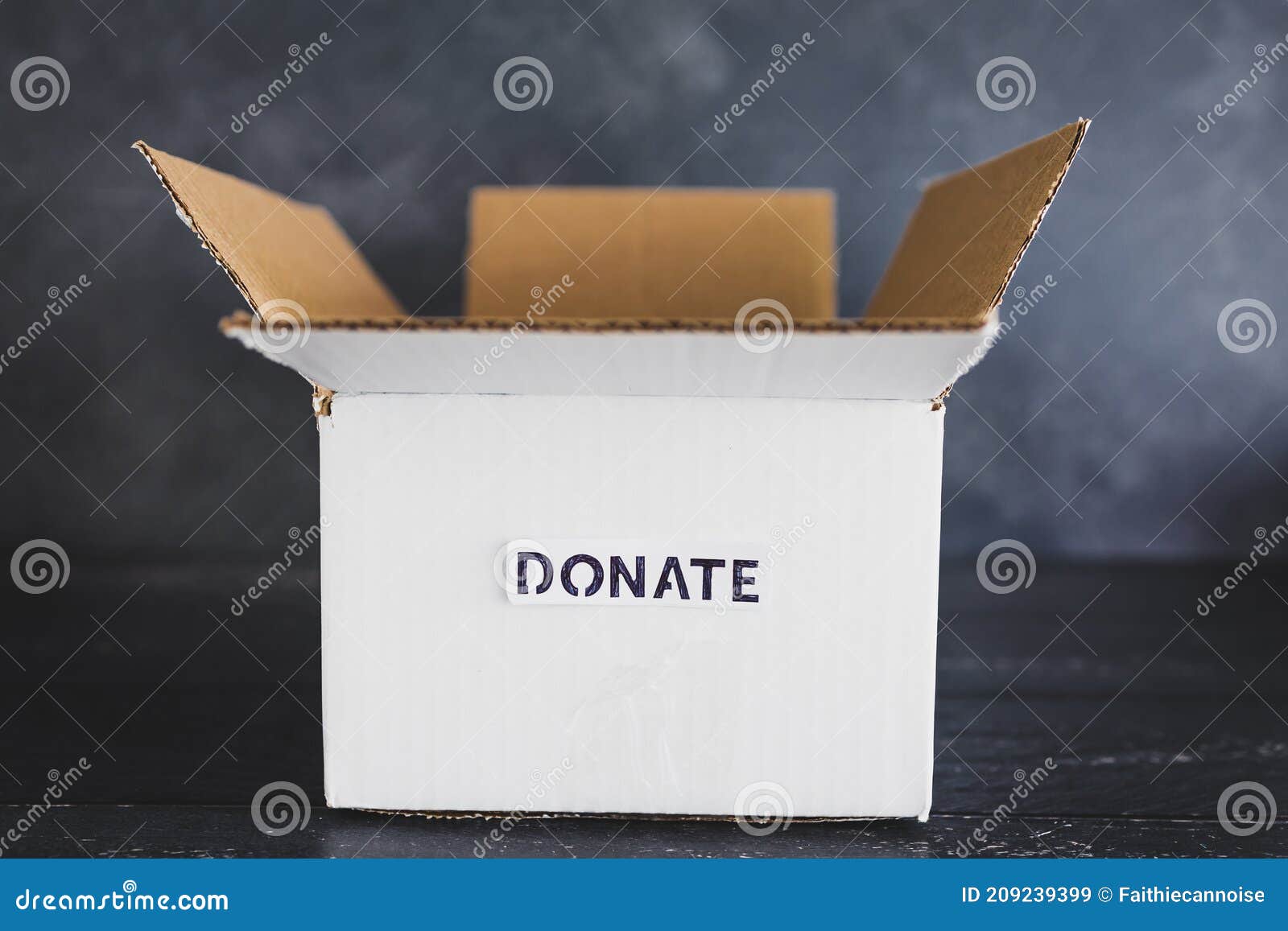 Charity Donation and Decluttering, Empty Box with Donate Label Ready To ...