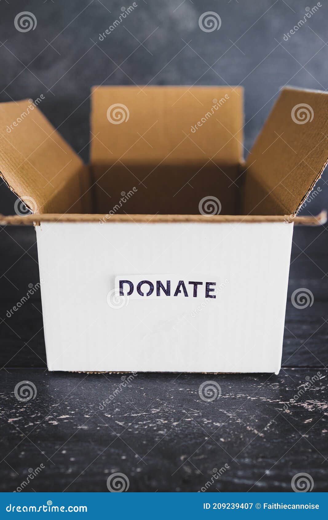 Charity Donation and Decluttering, Empty Box with Donate Label Ready To ...