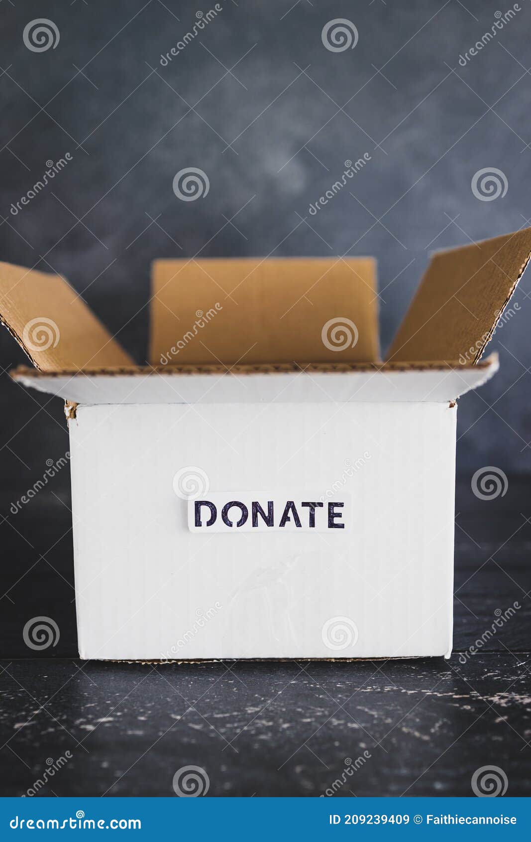 Charity Donation and Decluttering, Empty Box with Donate Label Ready To ...