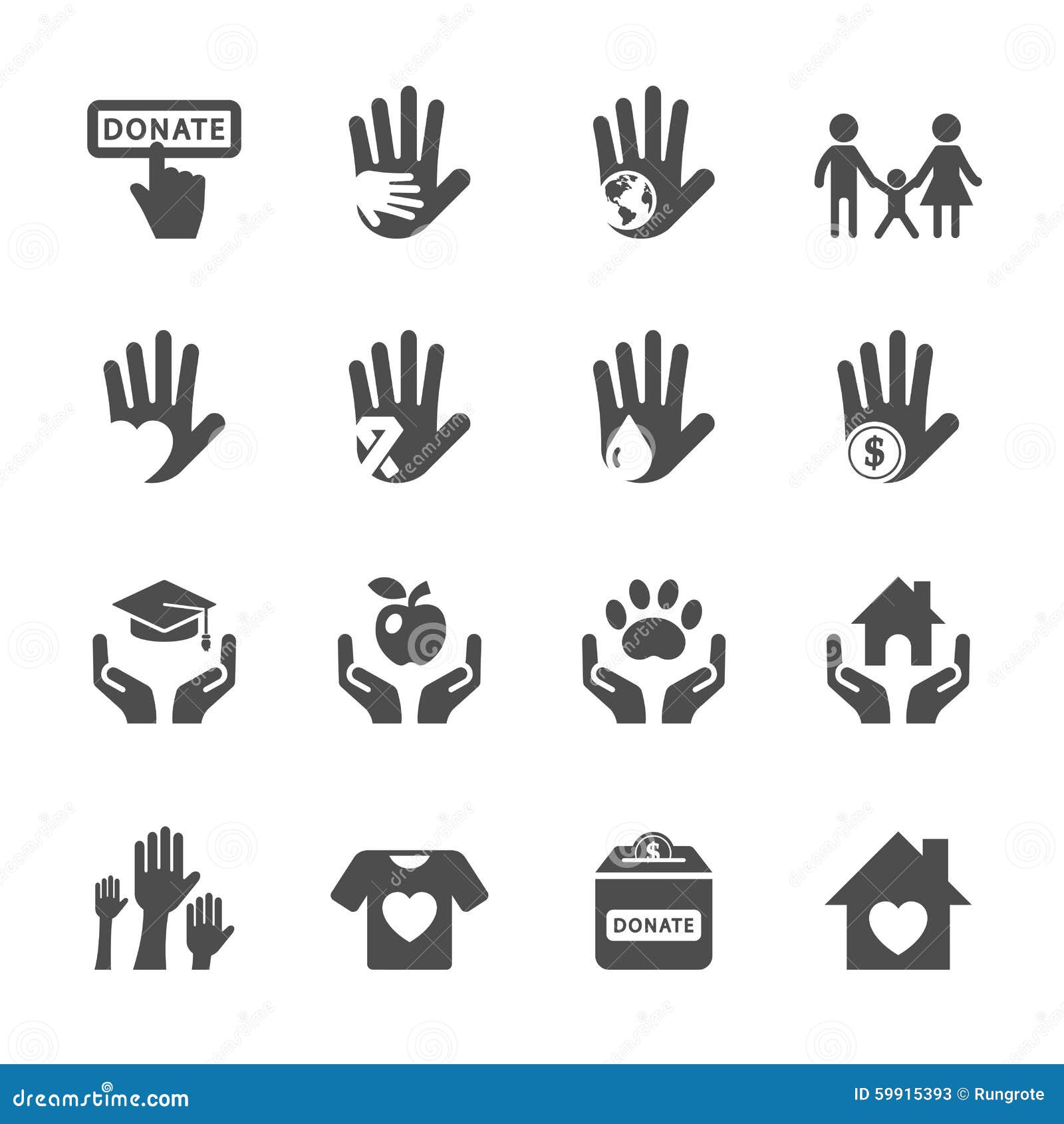 Charity and Donation Icon Set, Vector Eps10 Stock Vector - Illustration ...