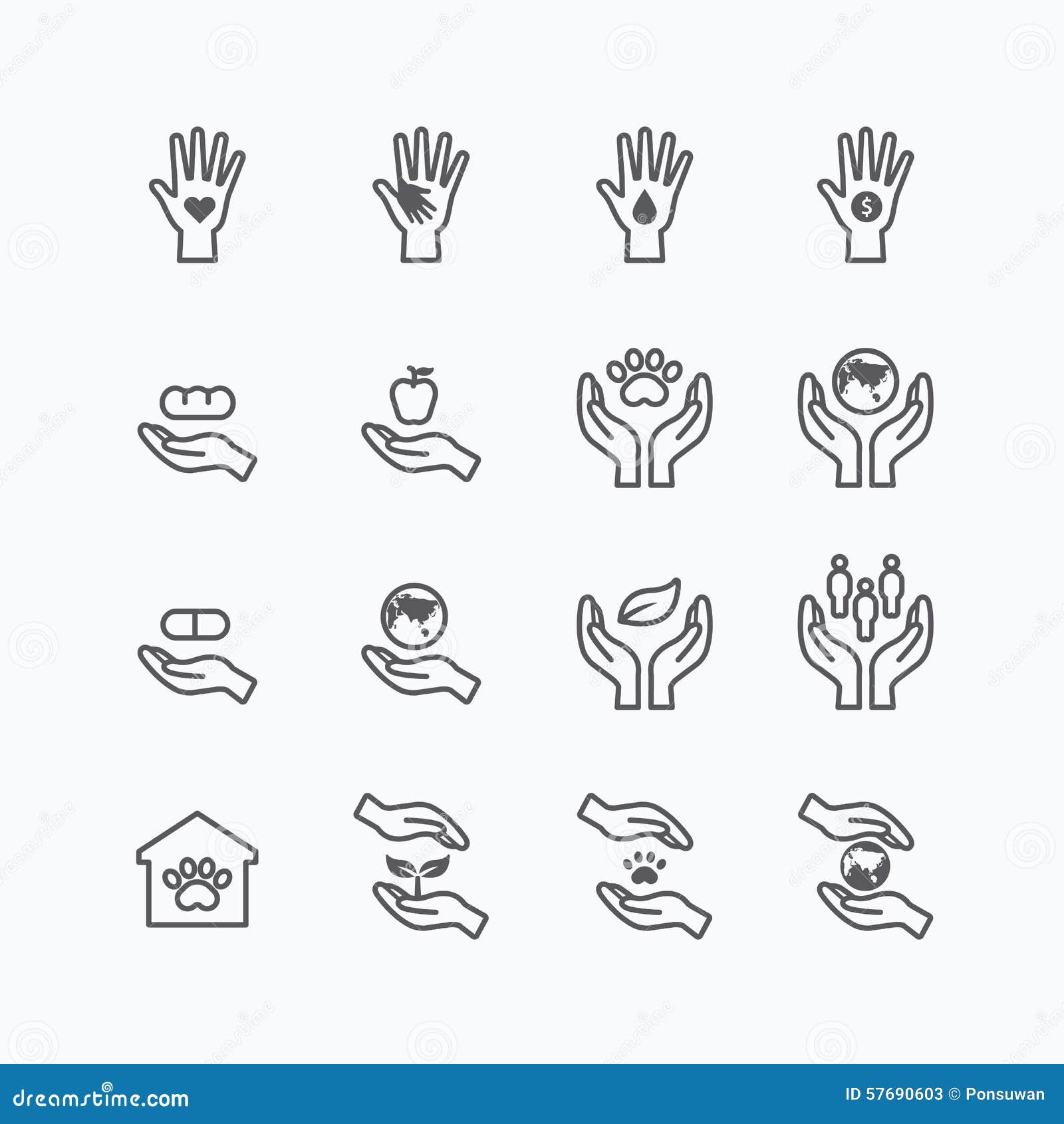 Charity and Donation Silhouette Icons Flat Line Design Vector Stock ... Charity and Donation Silhouette Icons Flat Line Design Vector Stock ...