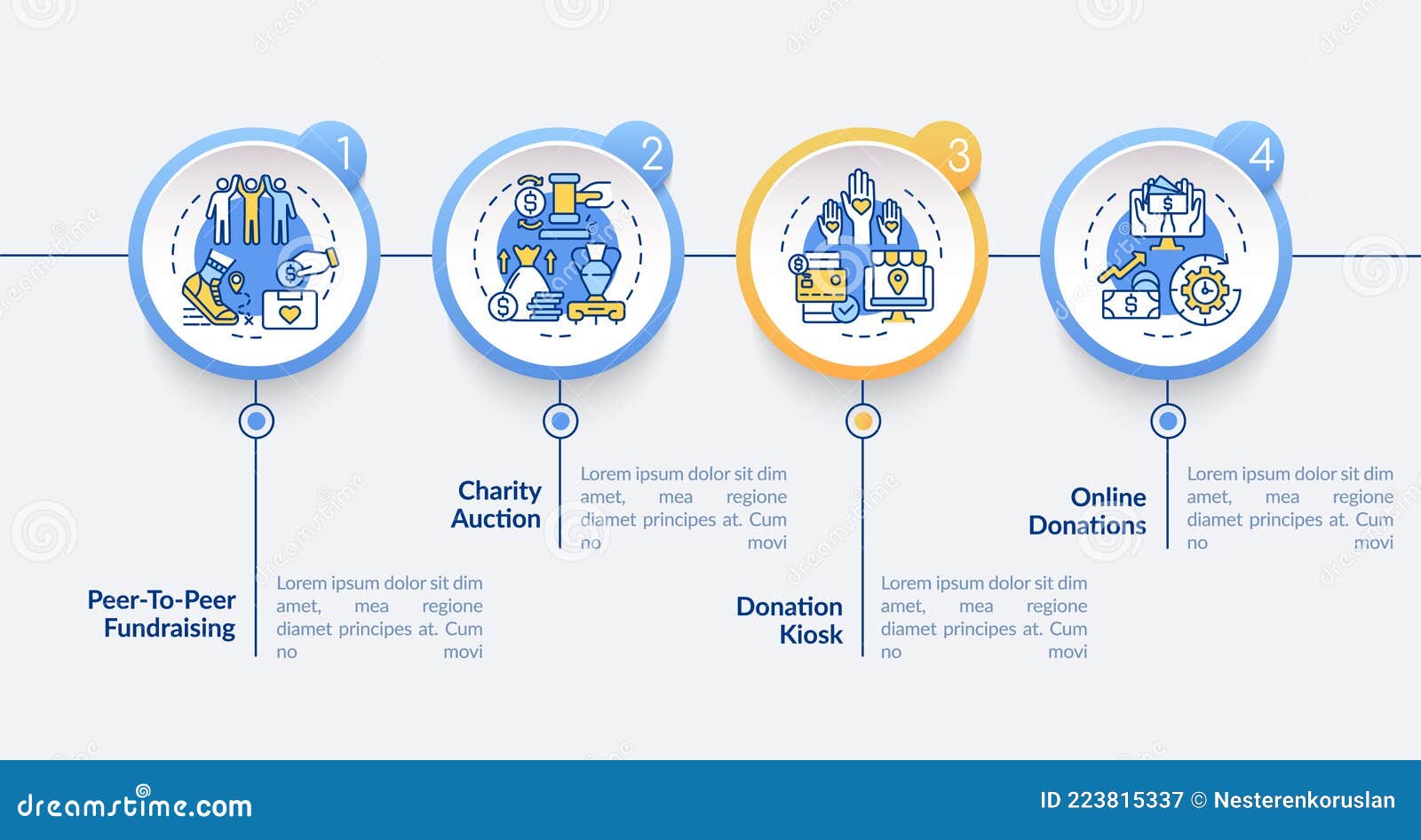 Charity Event Ideas Vector Infographic Template Stock Vector ...