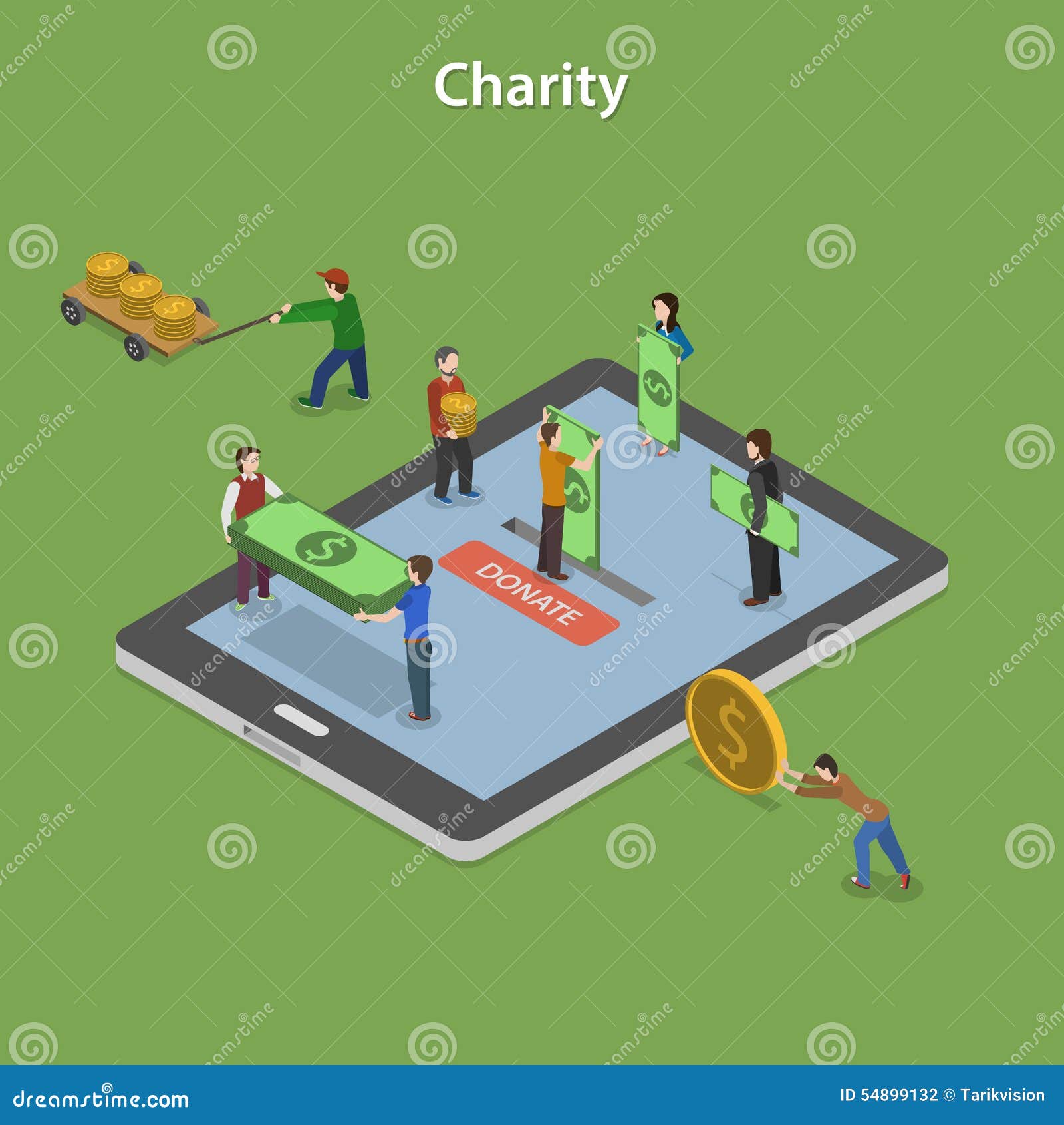 Charity Flat Isometric Vector Concept. Stock Vector - Illustration of ...
