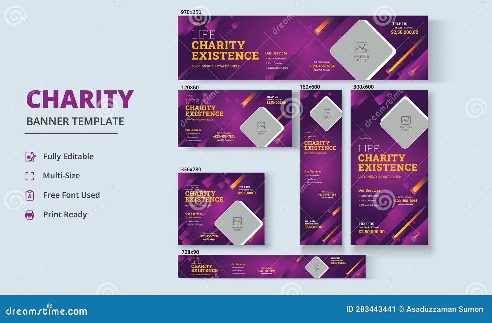 Charity Flyer Banner, Life Charity Existence Promotion, Education ...