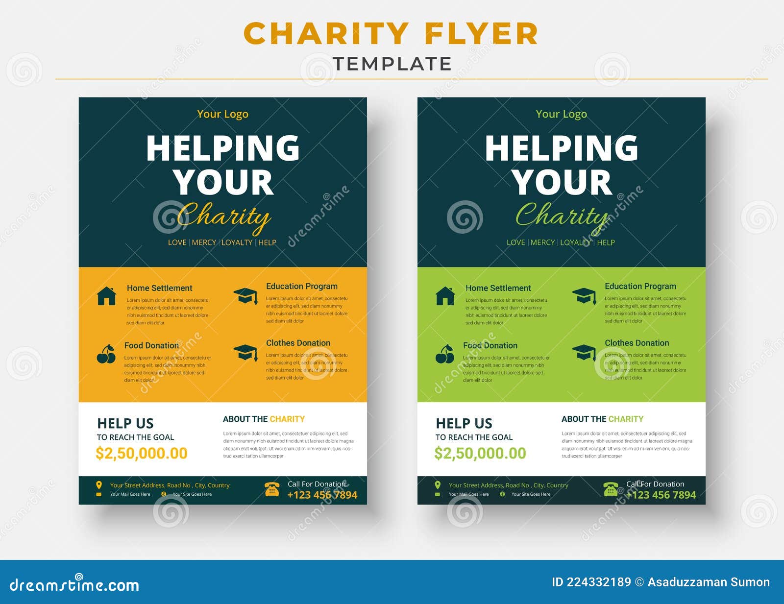 Charity Flyer Template, Life Charity Existence Promotion, Education ...