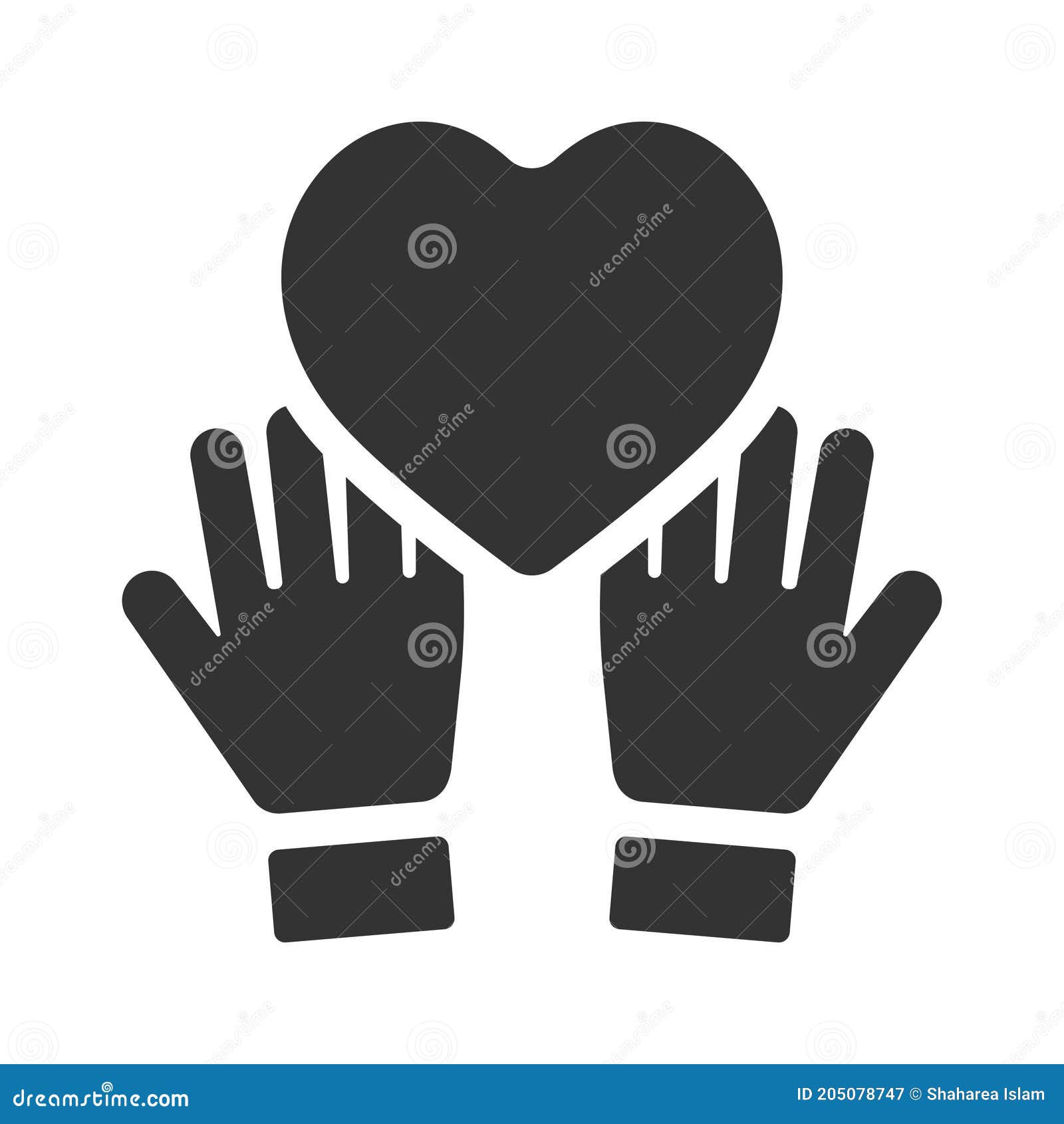 Charity Hand Icon stock vector. Illustration of hand - 205078747