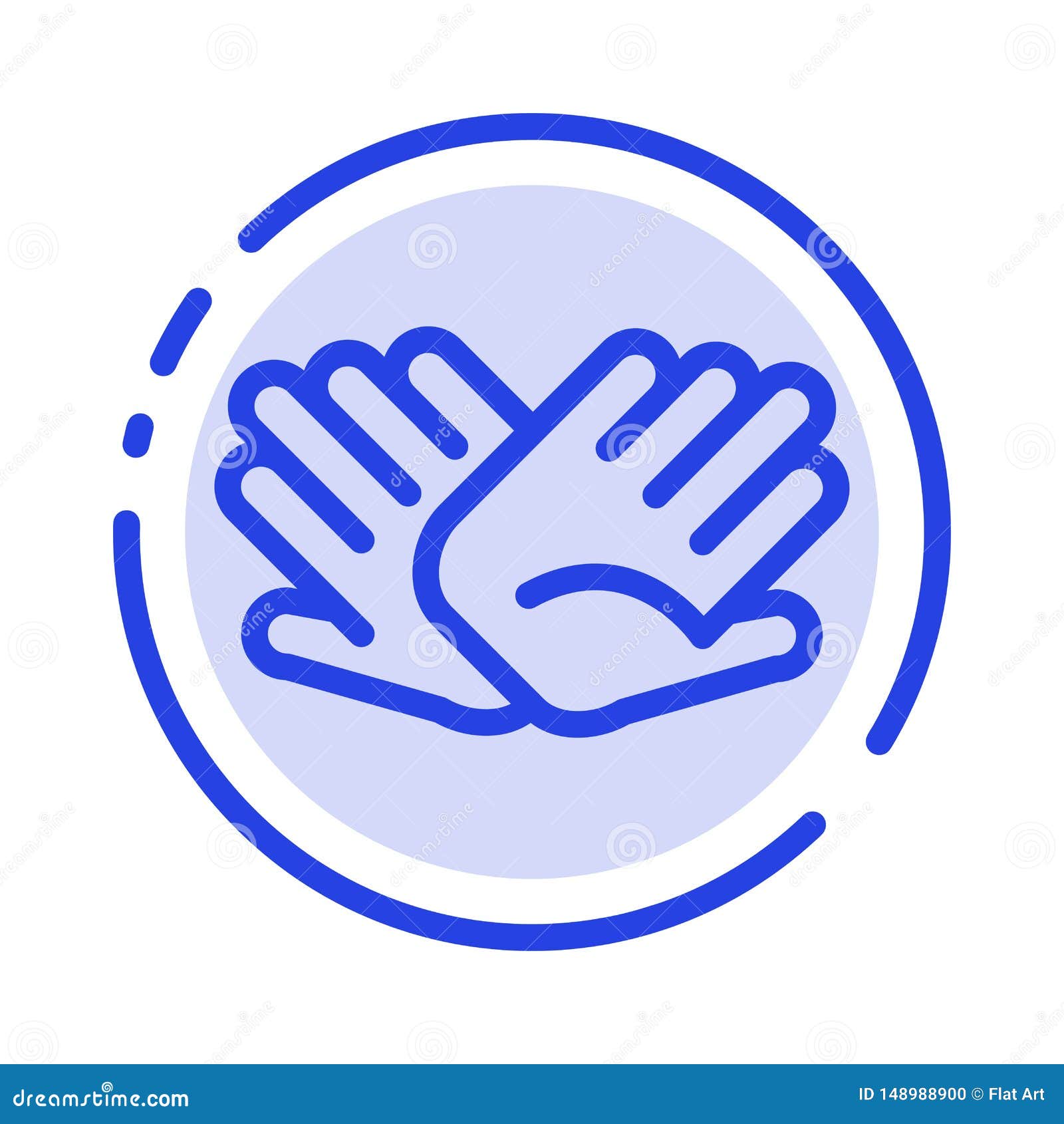 Charity, Hands, Help, Helping, Relations Blue Dotted Line Line Icon ...