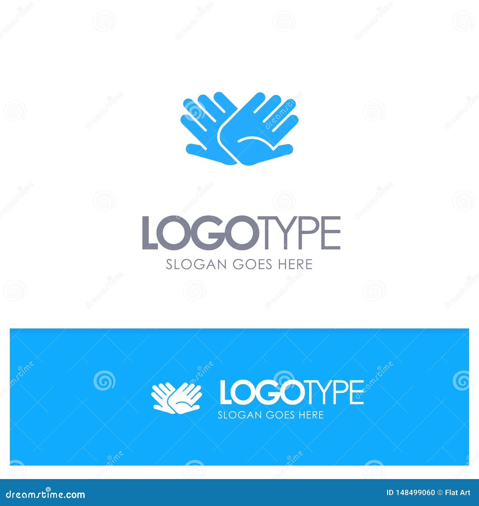 Charity, Hands, Help, Helping, Relations Blue Solid Logo with Place for ...