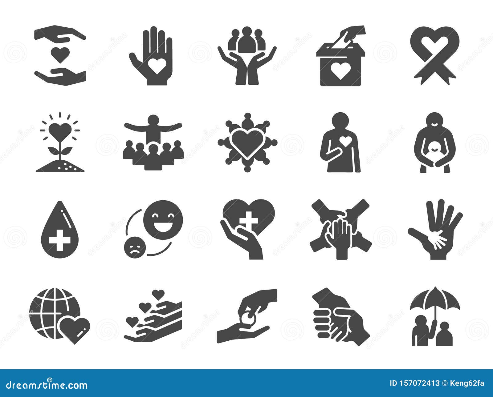 Charity Icon Set. Included Icons As Kind, Care, Help, Share, Good ... Charity Icon Set. Included Icons As Kind, Care, Help, Share, Good ...