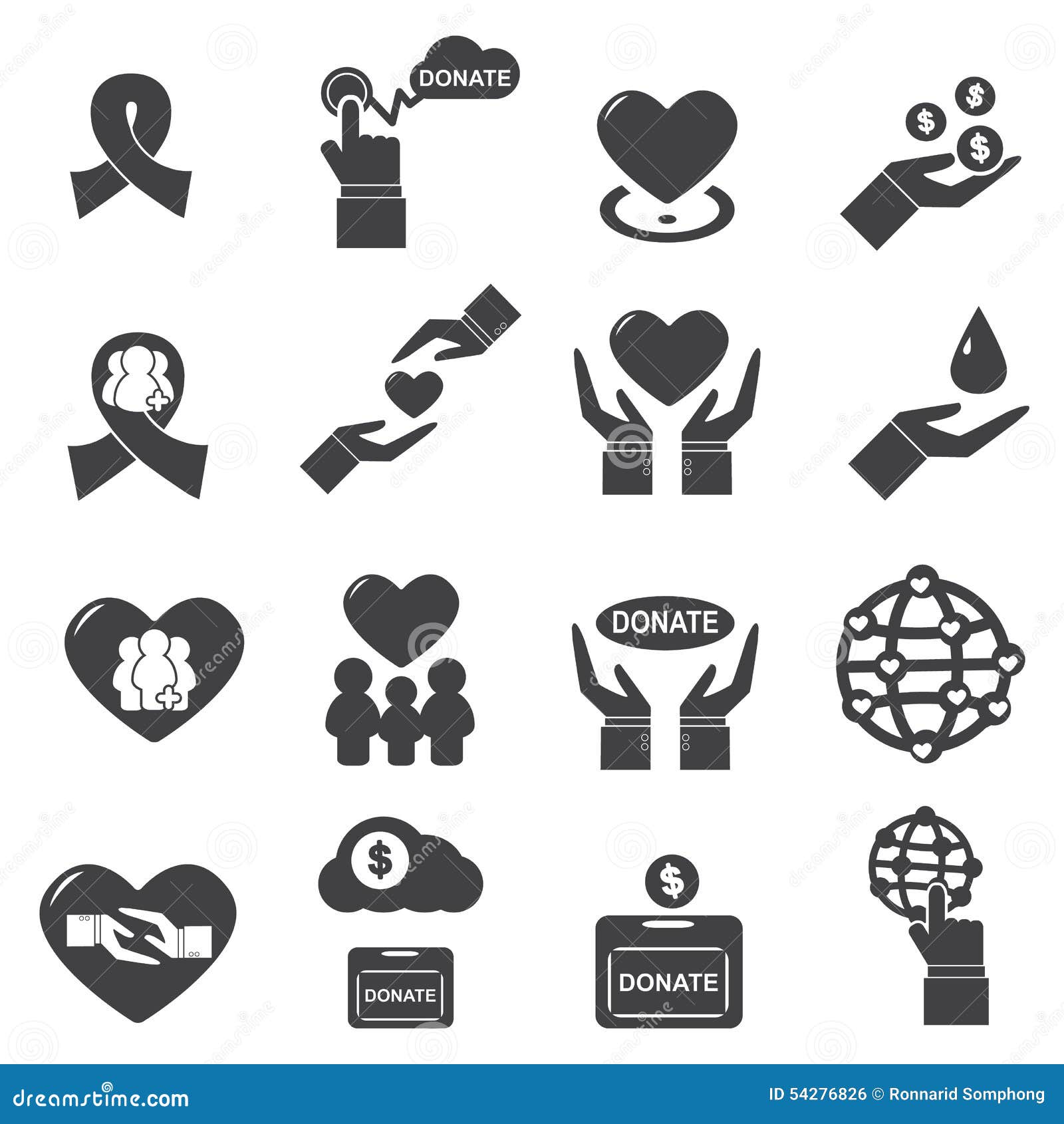 Charity Icon Vector Silhouette Stock Vector - Illustration of ...