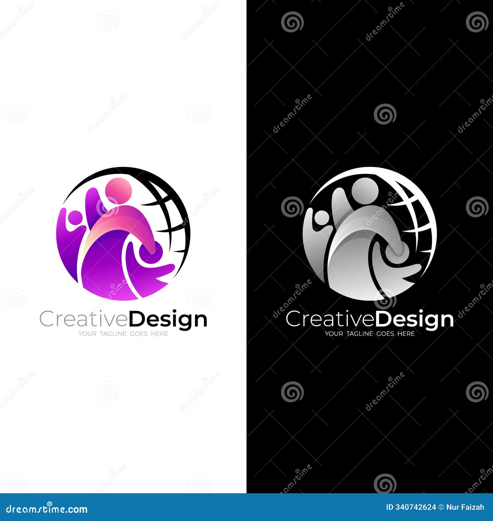 Charity Logo with Globe Design Combination, Unity Design Vector Stock ...