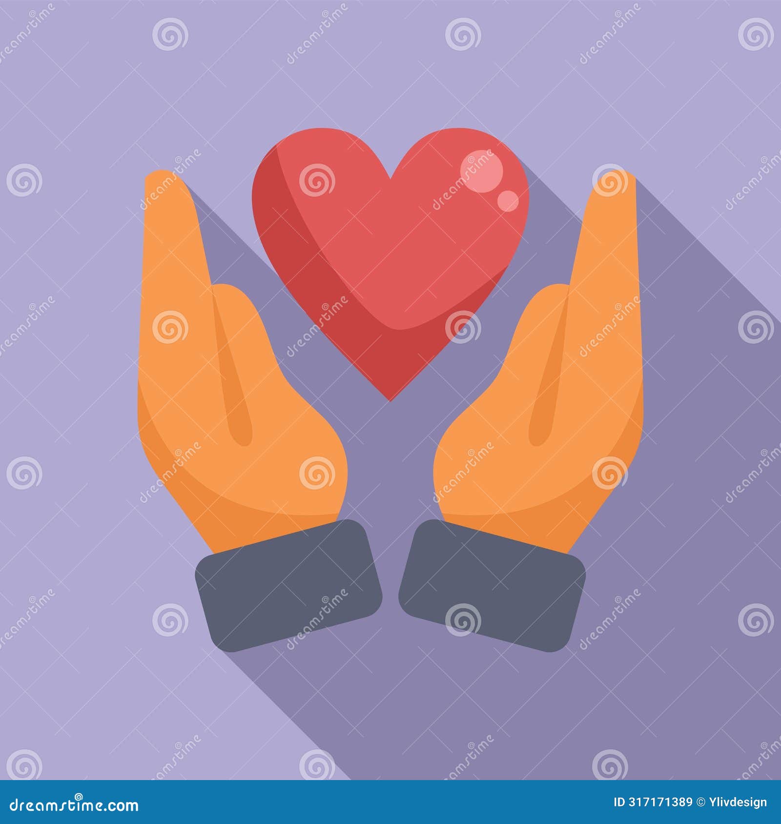 Charity Love Help Icon Flat Vector. Shape Donation Stock Vector ...