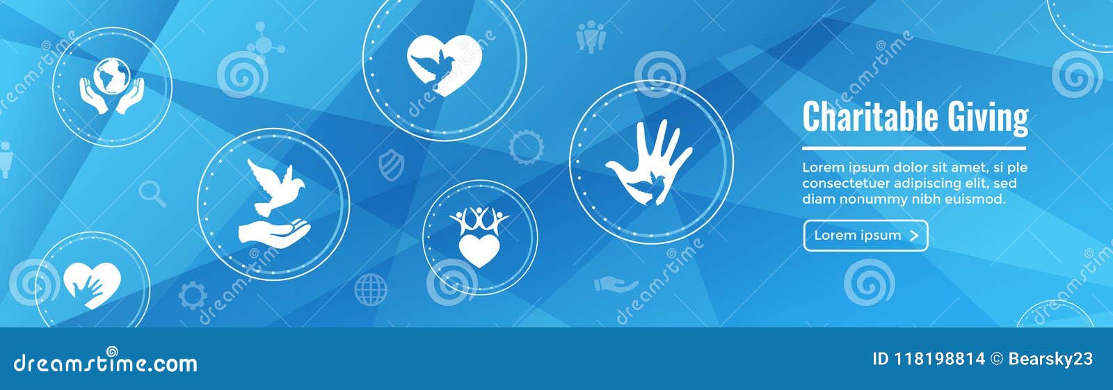 Charity and Relief Work - Charitable Giving Web Banner with Icon Stock ...