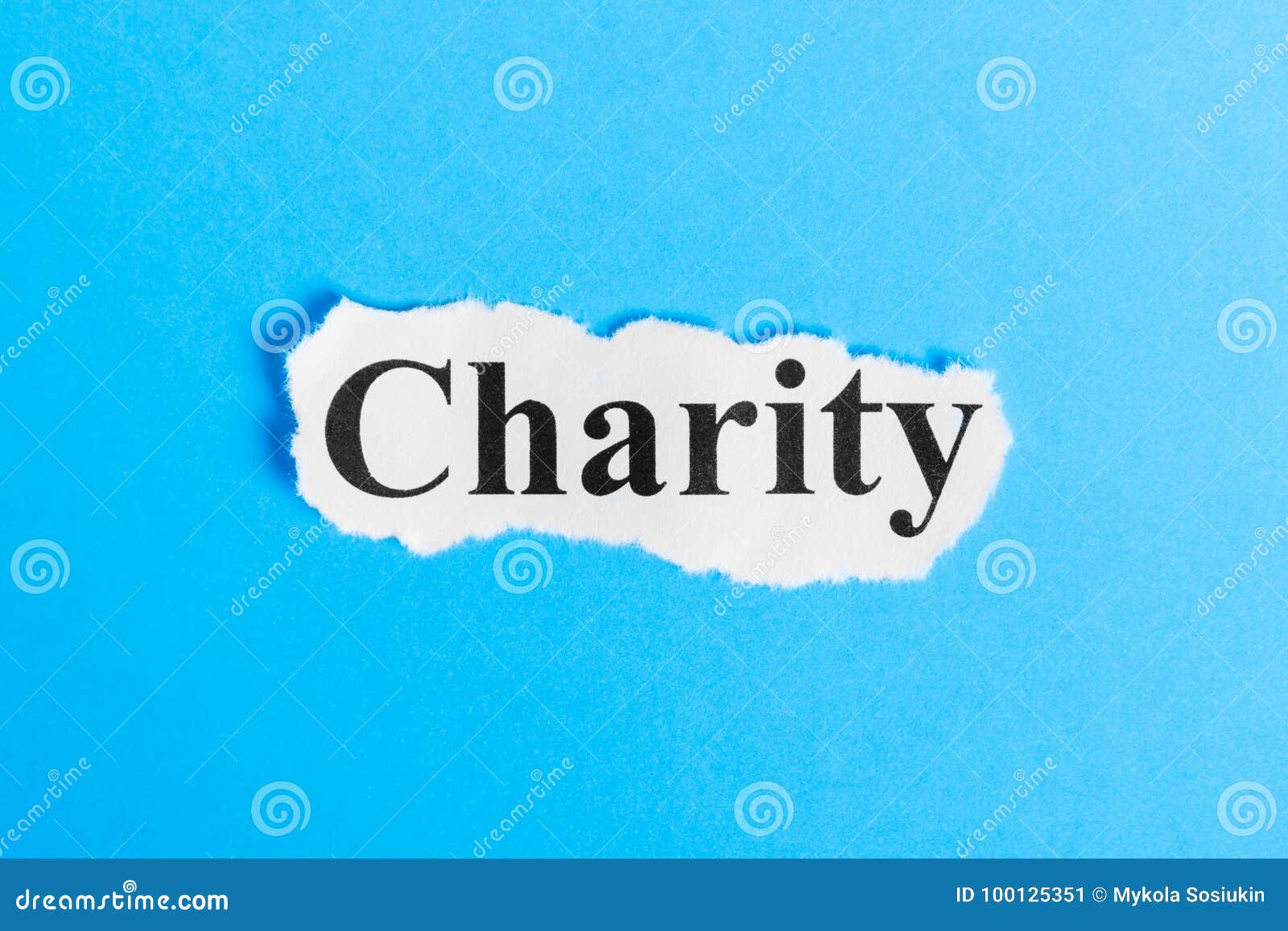 Charity Text on Paper. Word Charity on a Piece of Paper Stock Image ...