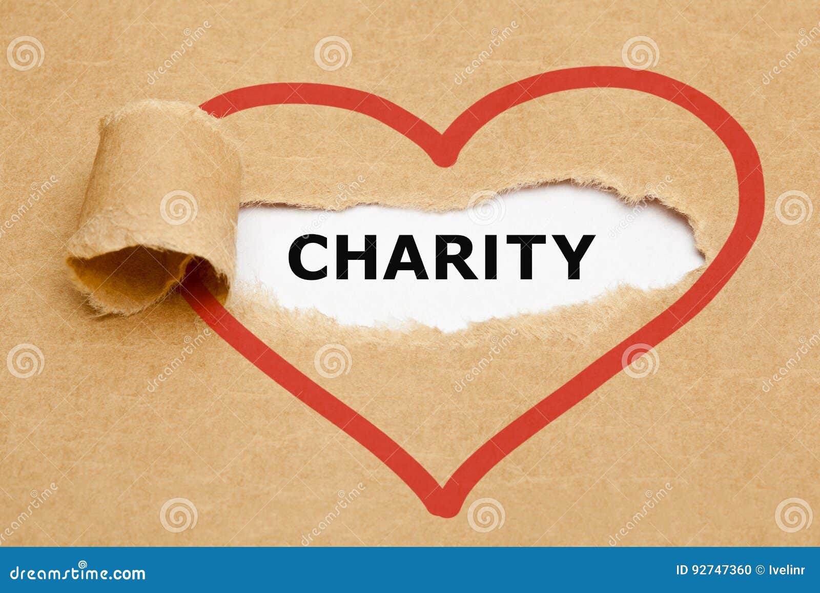 Charity Torn Paper stock photo. Image of money, contributor - 92747360