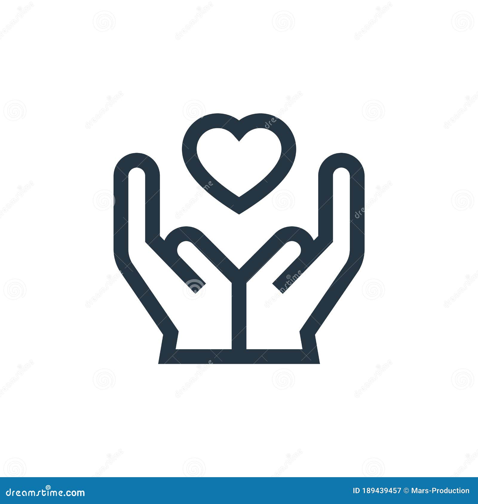 Charity Vector Icon Isolated on White Background. Outline, Thin Line ...