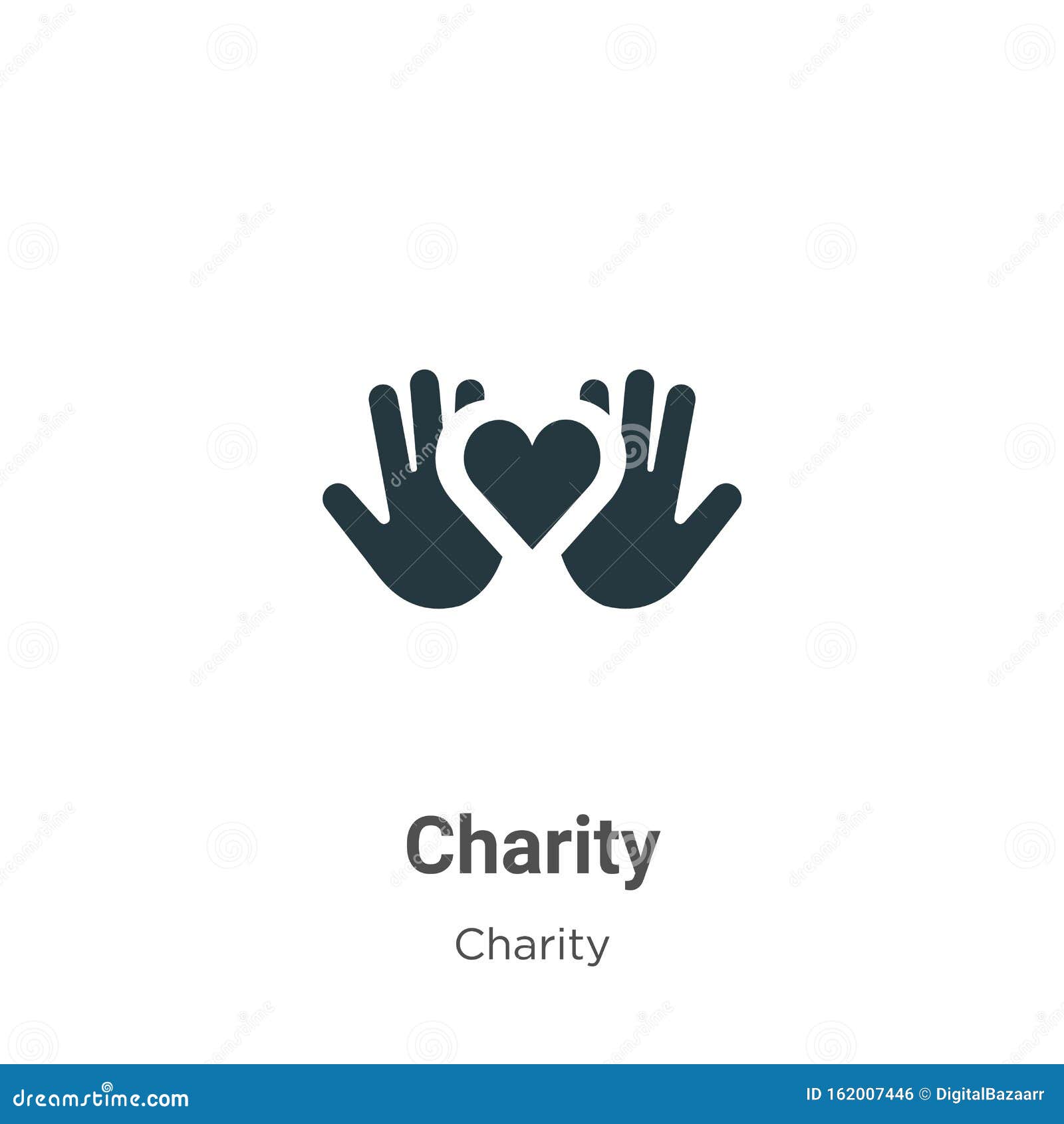Charity Vector Icon on White Background. Flat Vector Charity Icon ...