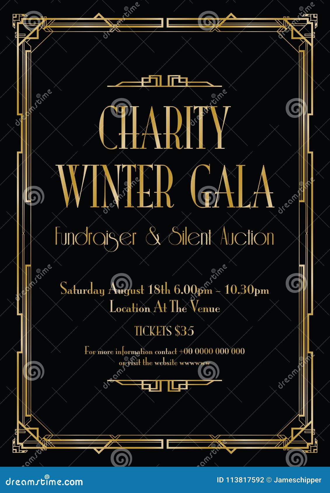 Charity Winter Gala Background Cartoon Vector | CartoonDealer.com ...