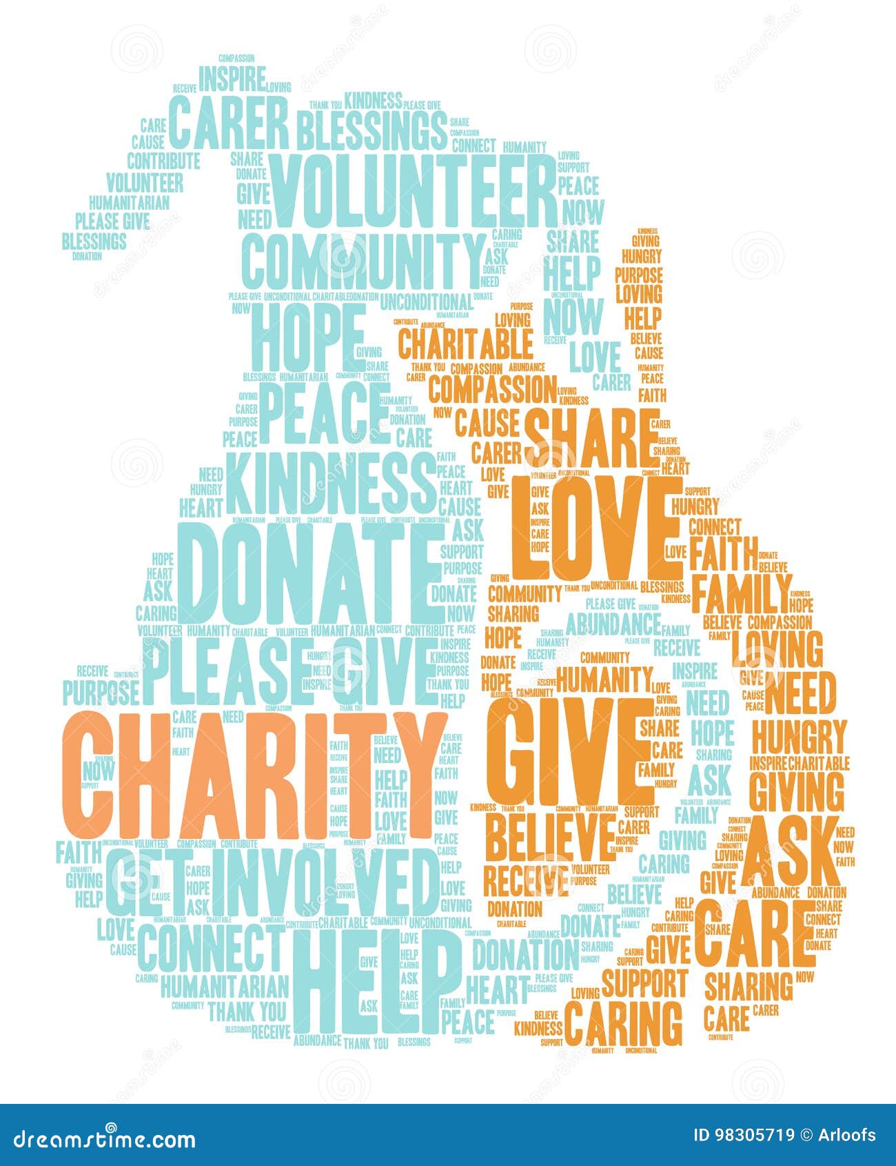 Charity Word Cloud stock illustration. Illustration of peace - 98305719