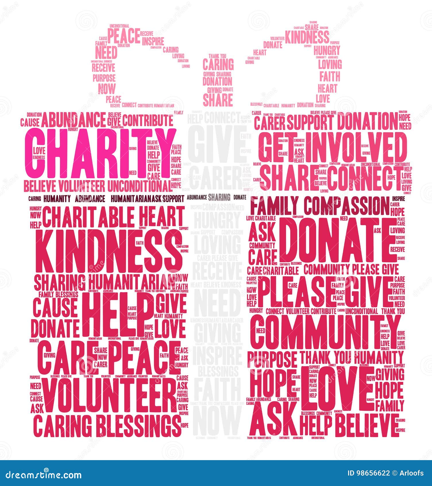 Charity Word Cloud stock vector. Illustration of humanitarian - 98656622