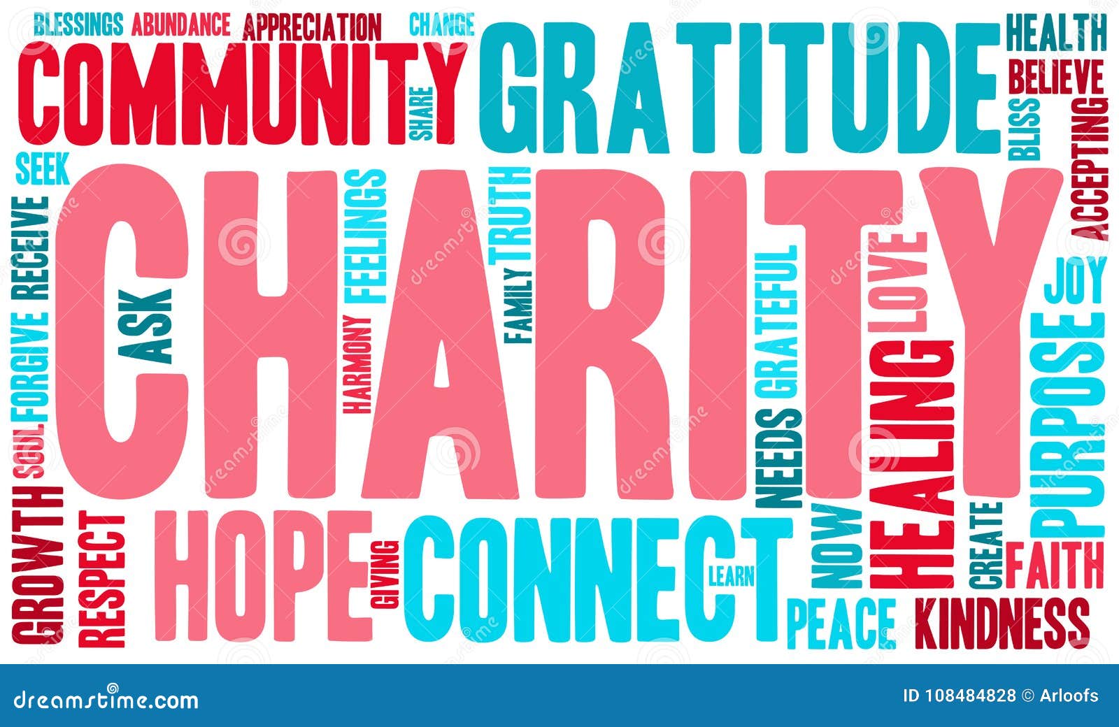 Charity Word Cloud stock vector. Illustration of loving - 108484828
